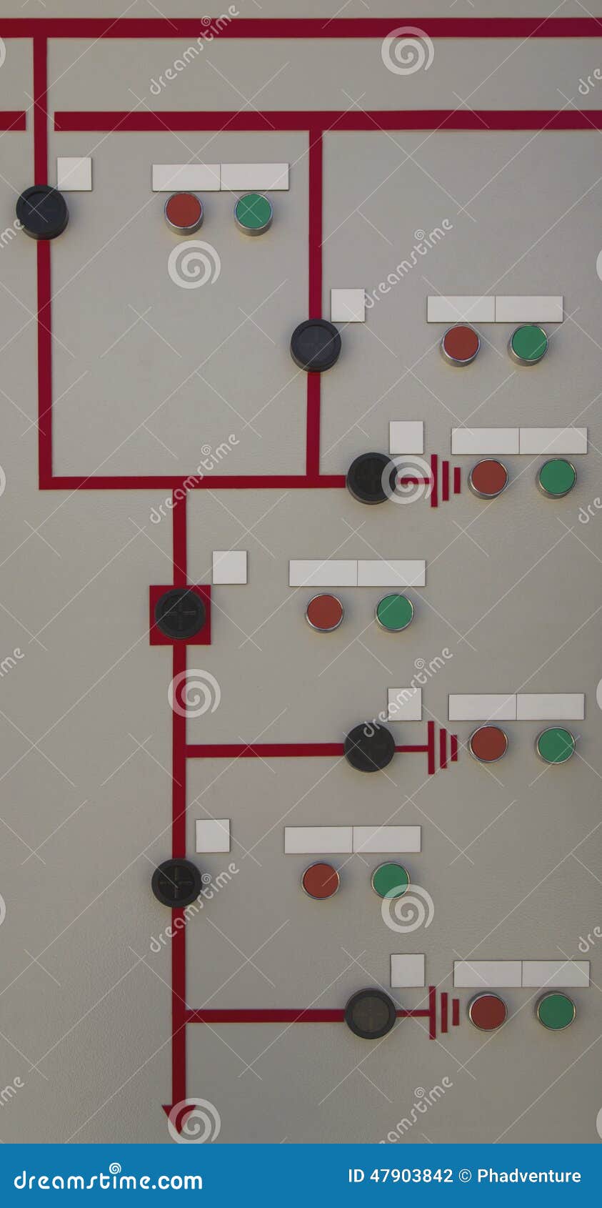 Panel De Control Con La Sola Línea Diagrama Y Los Botones De Comando ...