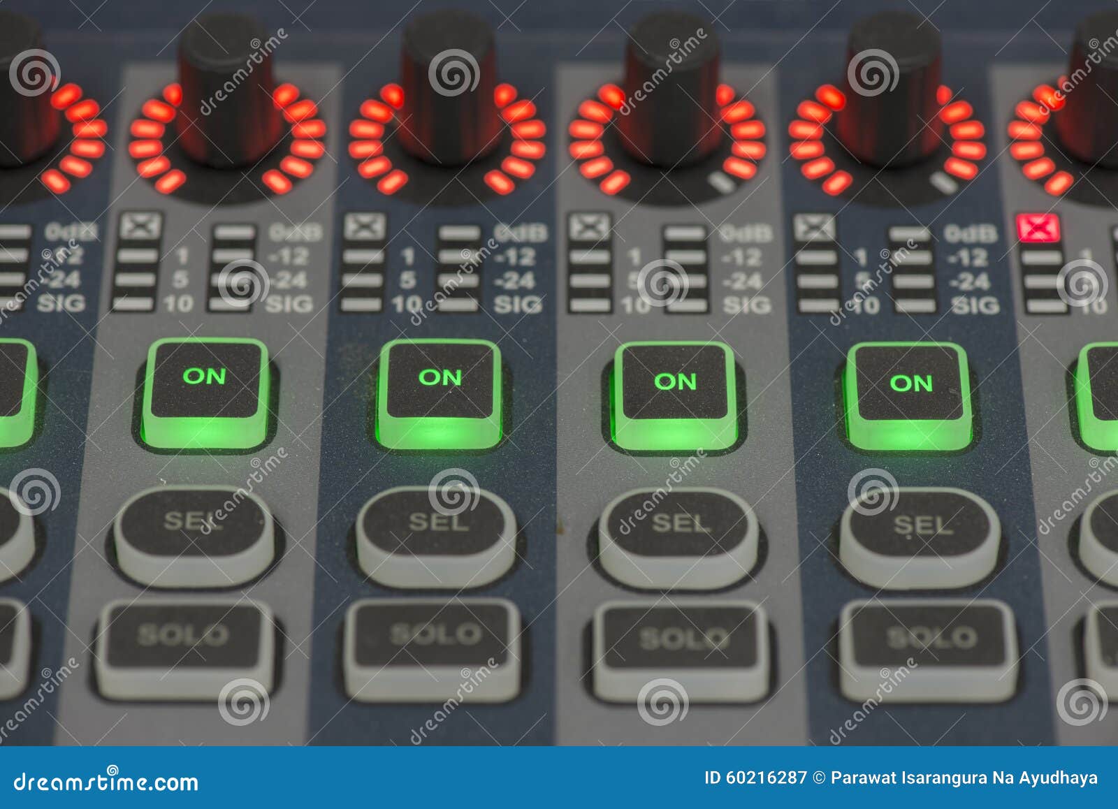 Panel De Control De Sistema De Sonido Imagen de archivo - Imagen de ...