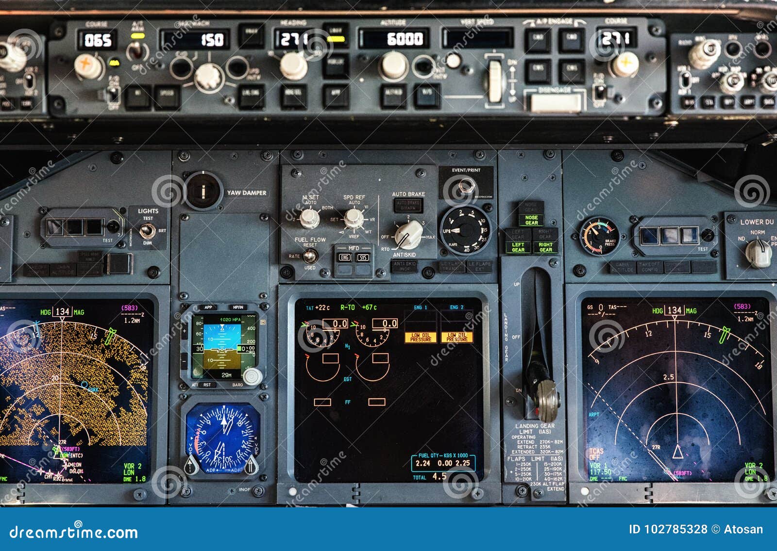 Panel De Control De Los Aviones Foto de archivo - Imagen de objeto ...