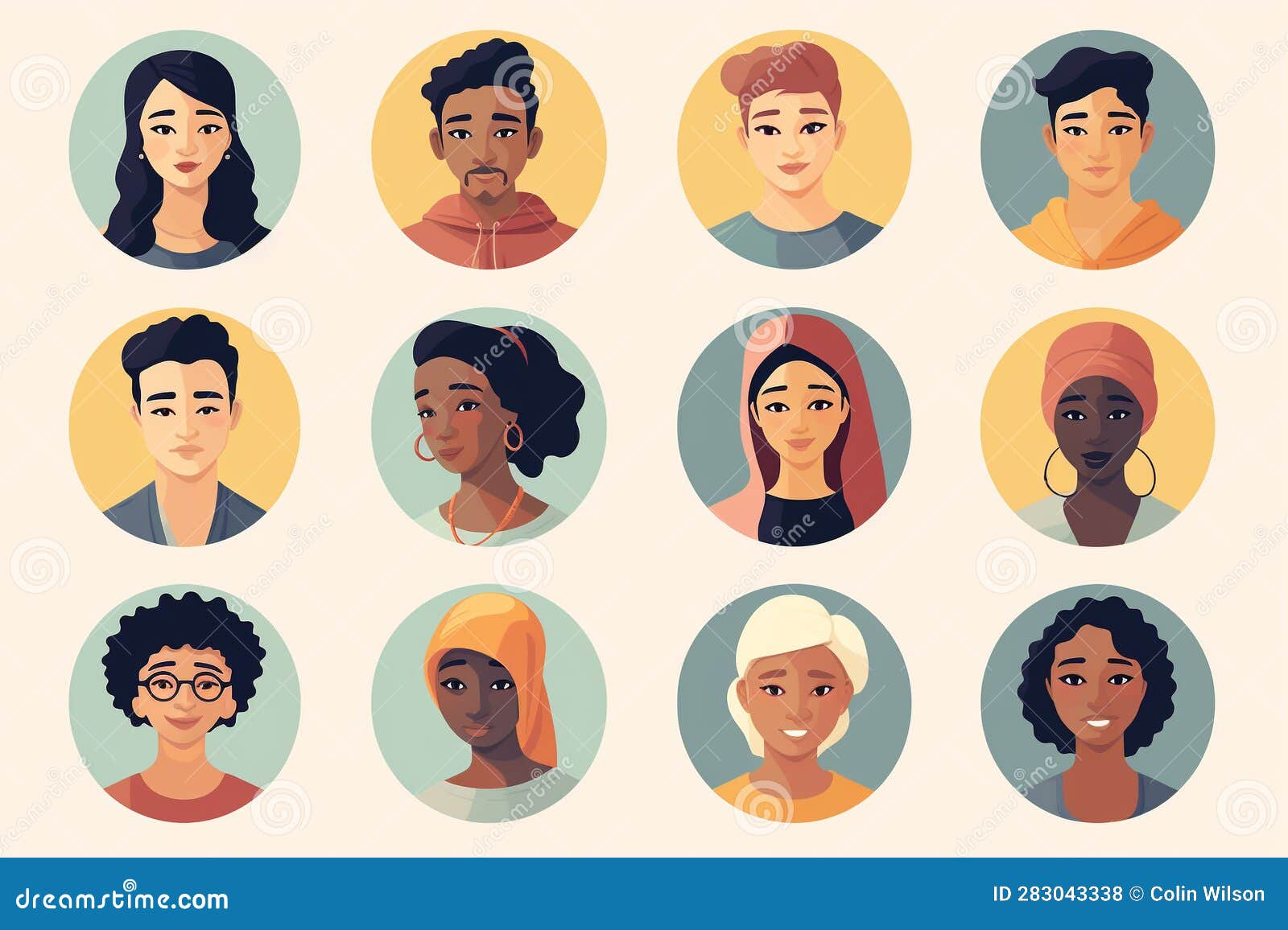 A Panel Of Different Faces, Mixed Races And Genders Royalty-Free Stock ...