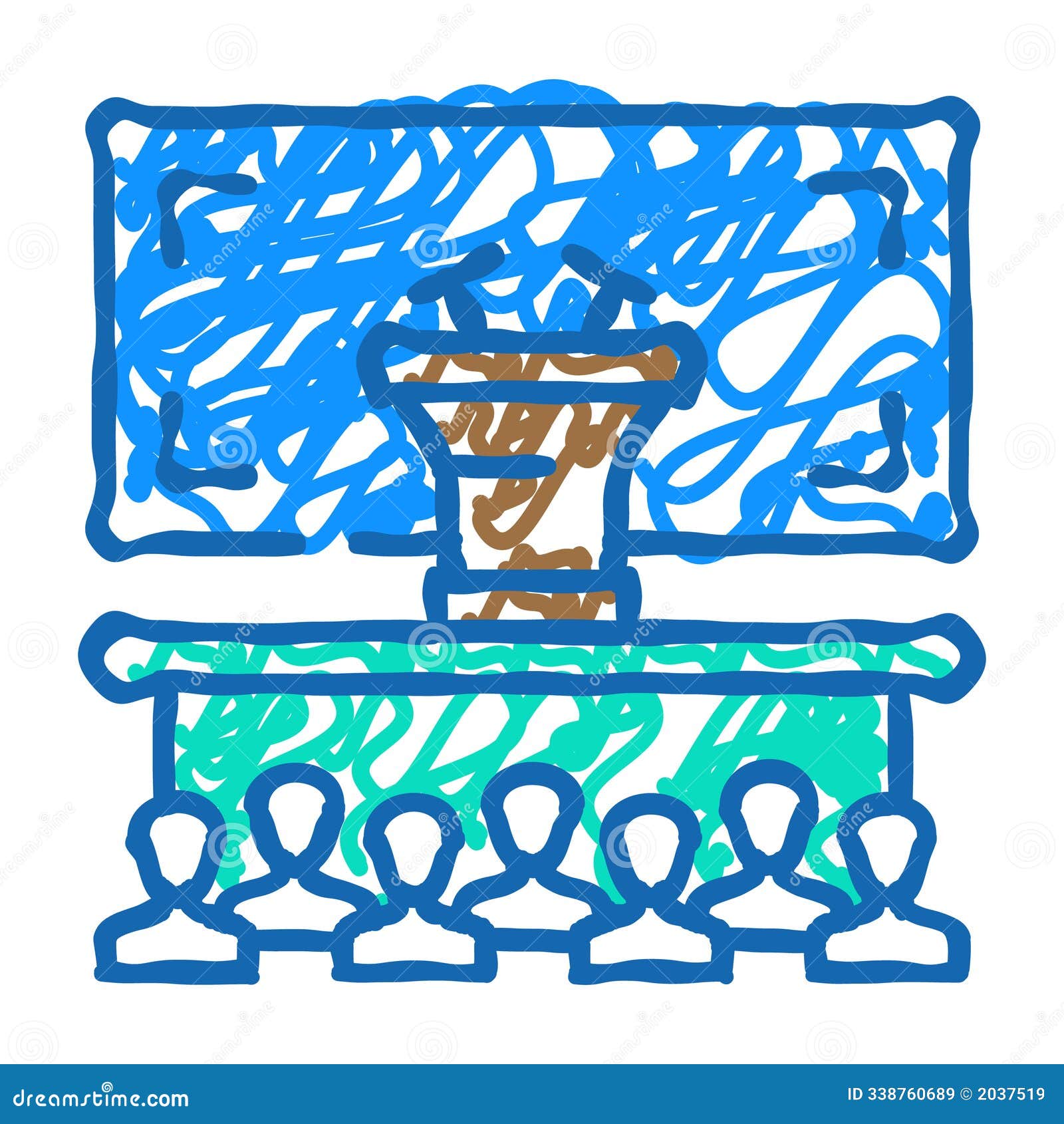 Panel Discussion Icon Doodle Illustration Stock Vector - Illustration ...