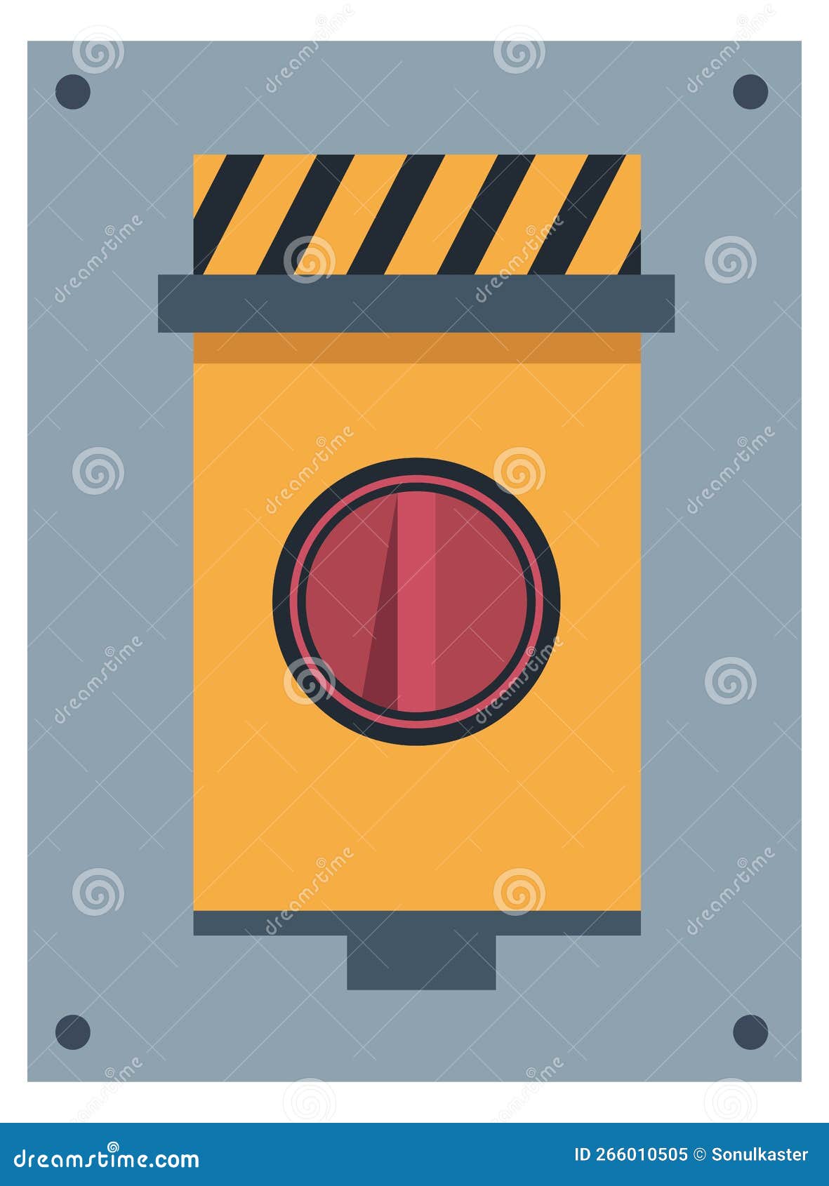 Panel with Emergency Button for Stop or Turn Off Stock Vector ...