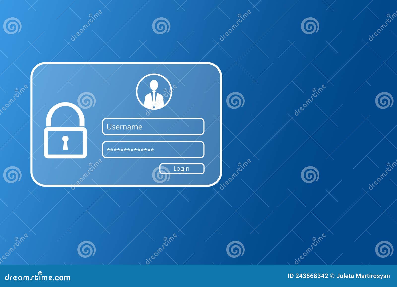 Panel for Entering Login and Password Stock Illustration - Illustration ...