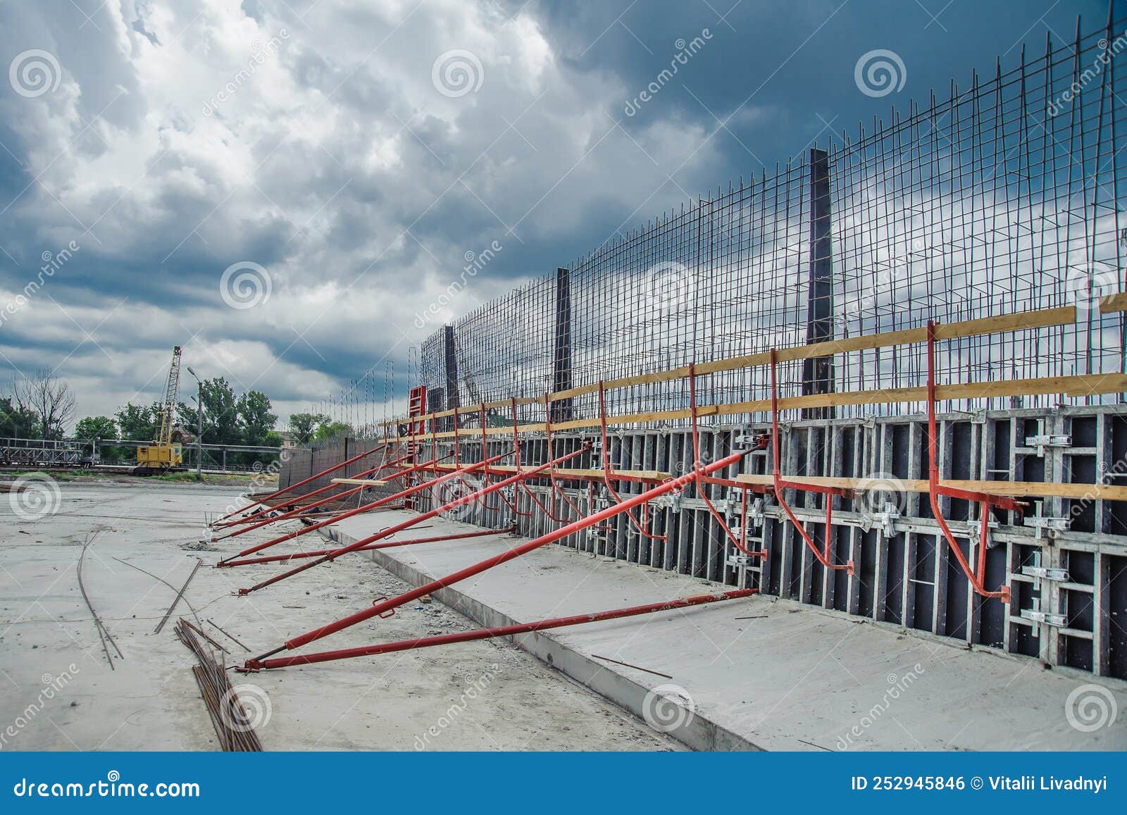 Panel Formwork on the Construction Stock Photo - Image of tube ...