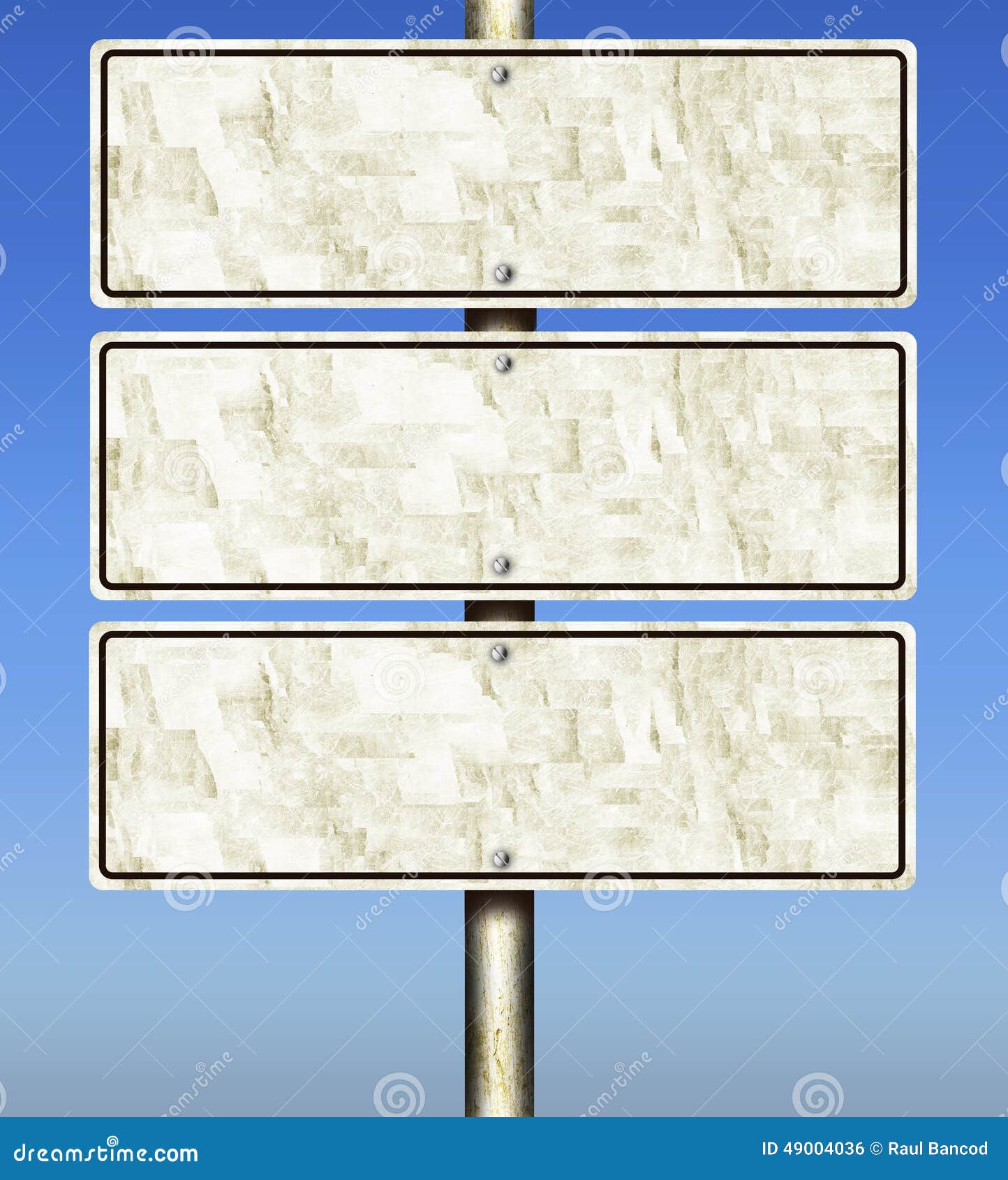 3-Panel GI Galvanized Iron Road Signs (Isolated) Stock Illustration ...