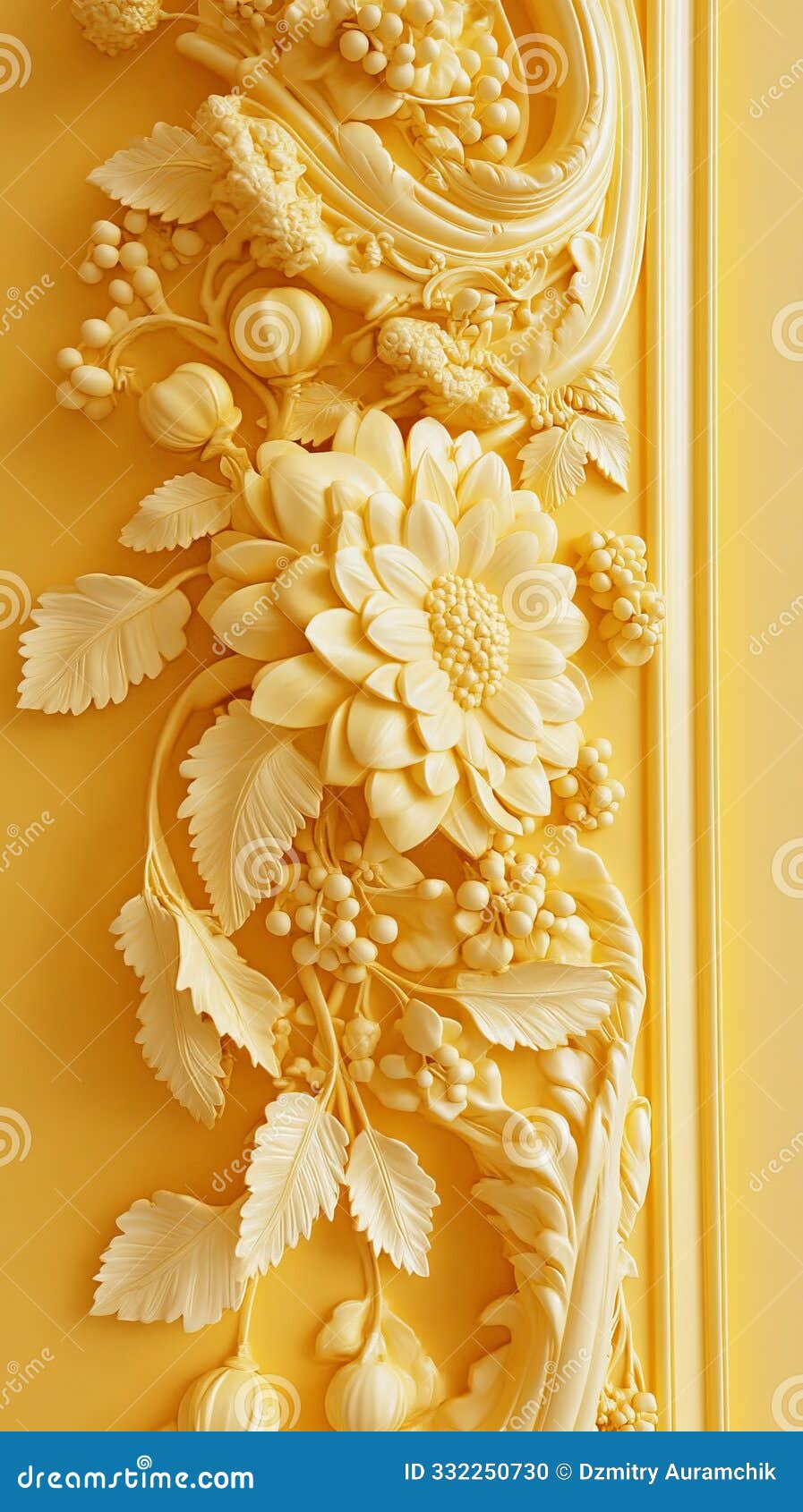 Panel with Gold Border that Has a Square Shape in the Center Stock ...