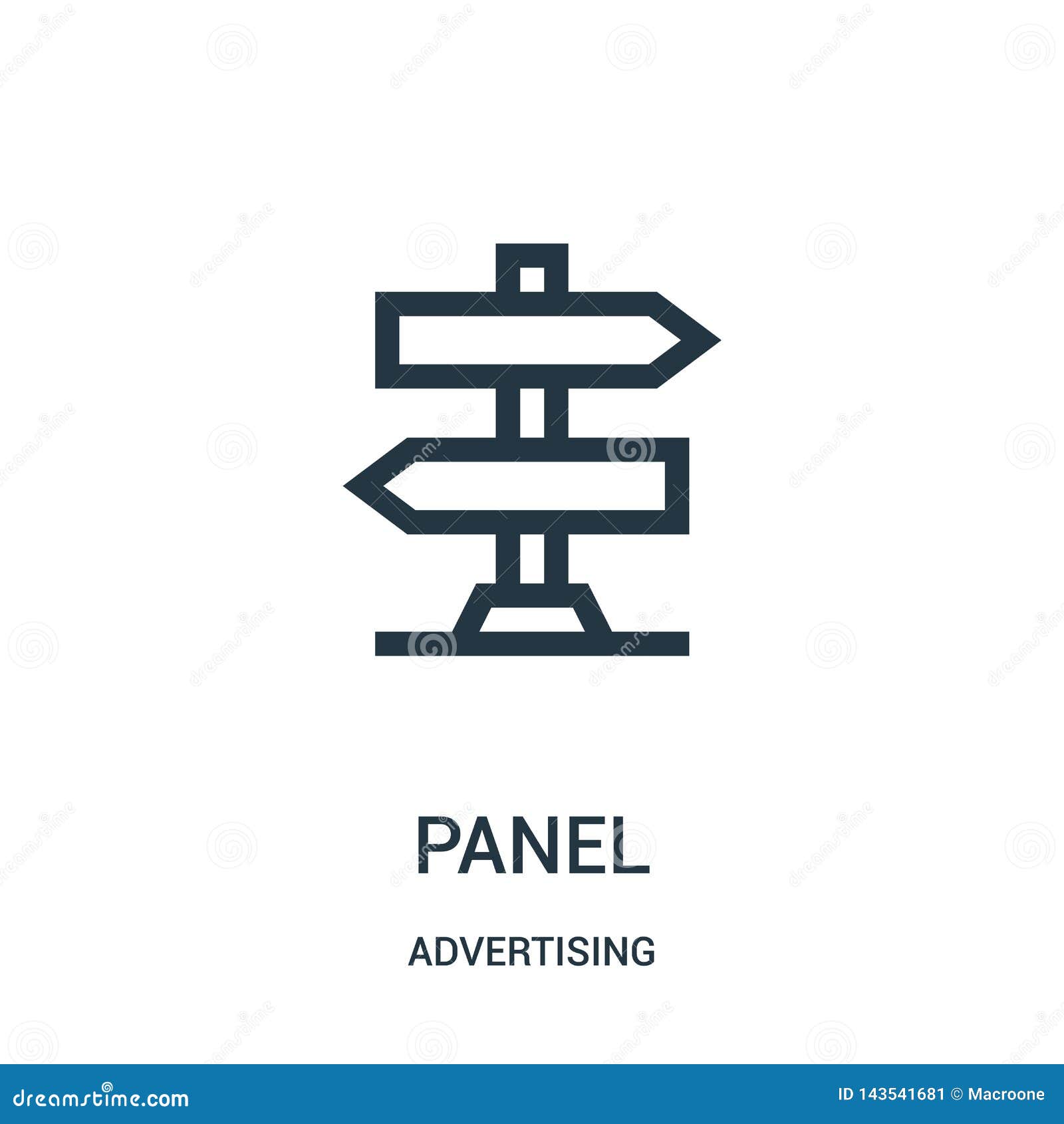 Panel Icon Vector from Advertising Collection. Thin Line Panel Outline ...