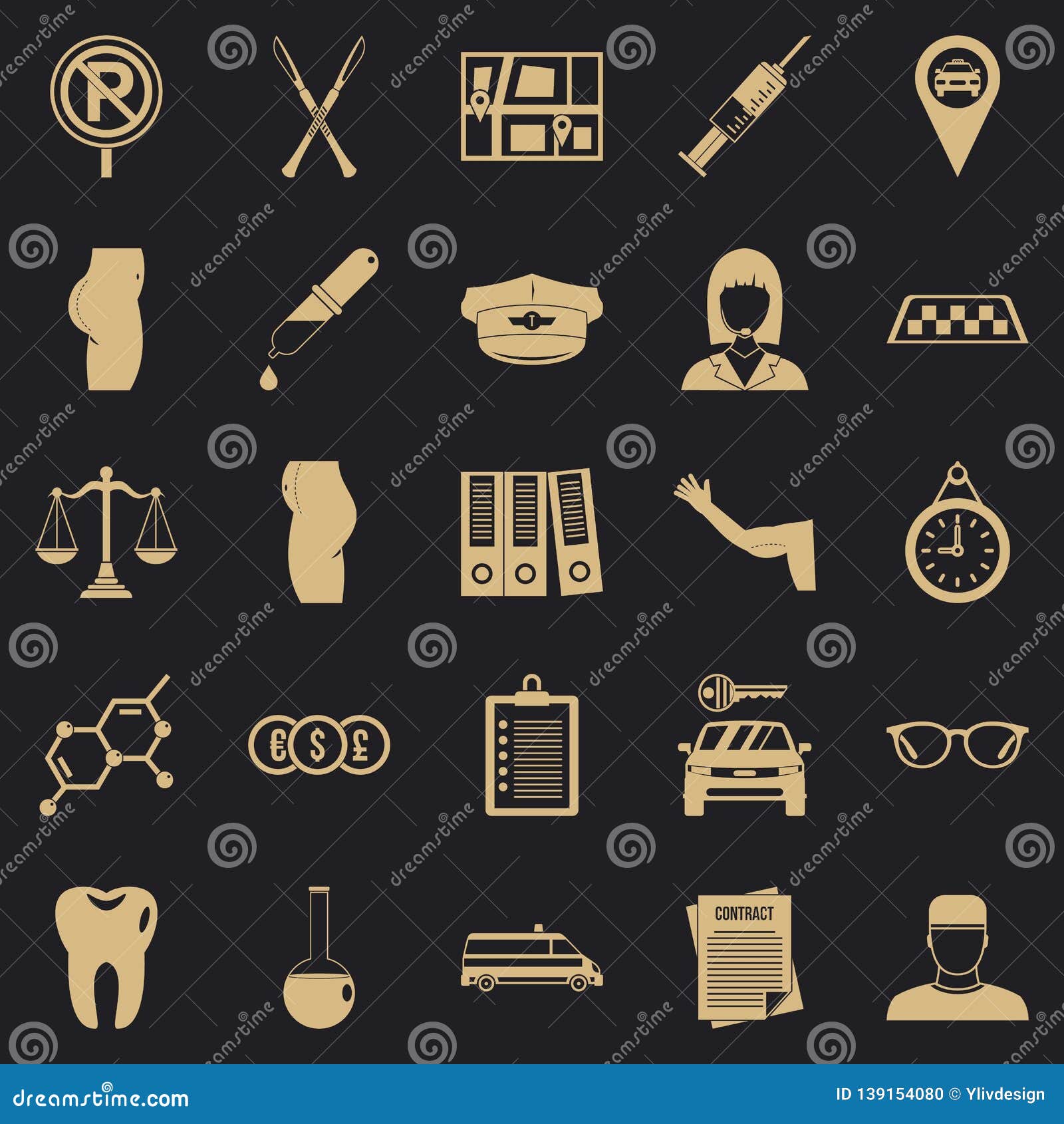 Panel Icons Set, Simple Style Stock Vector - Illustration of panel ...