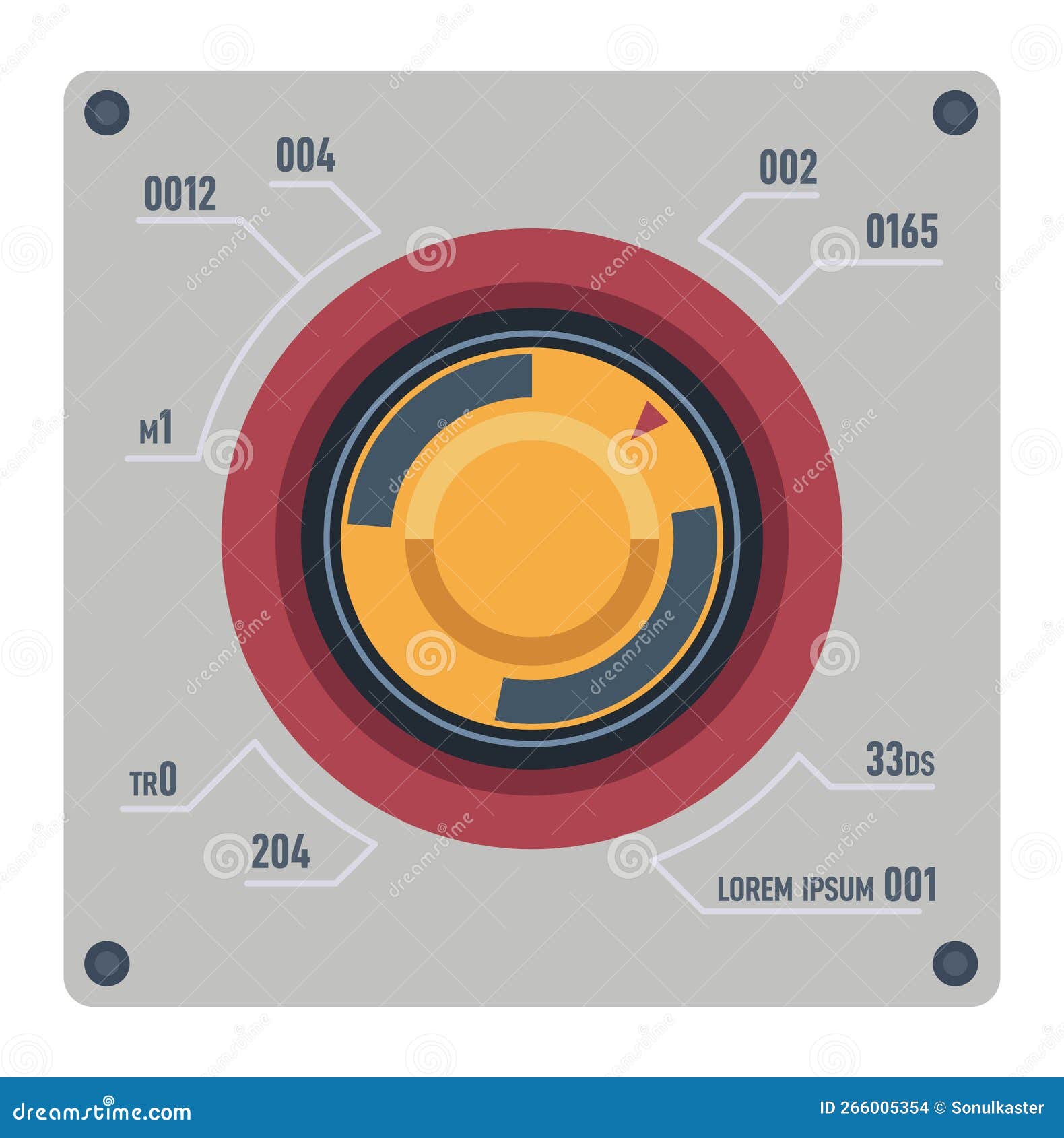Panel with Indicators, Button for Adjusting Vector Stock Vector ...