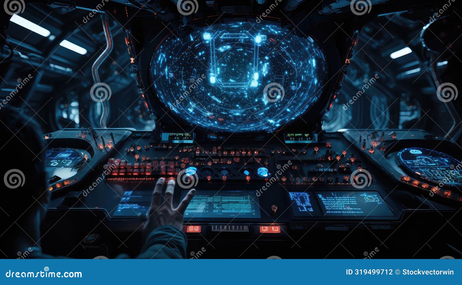 Panel Inside Alien Spacecraft Stock Illustration - Illustration of ...
