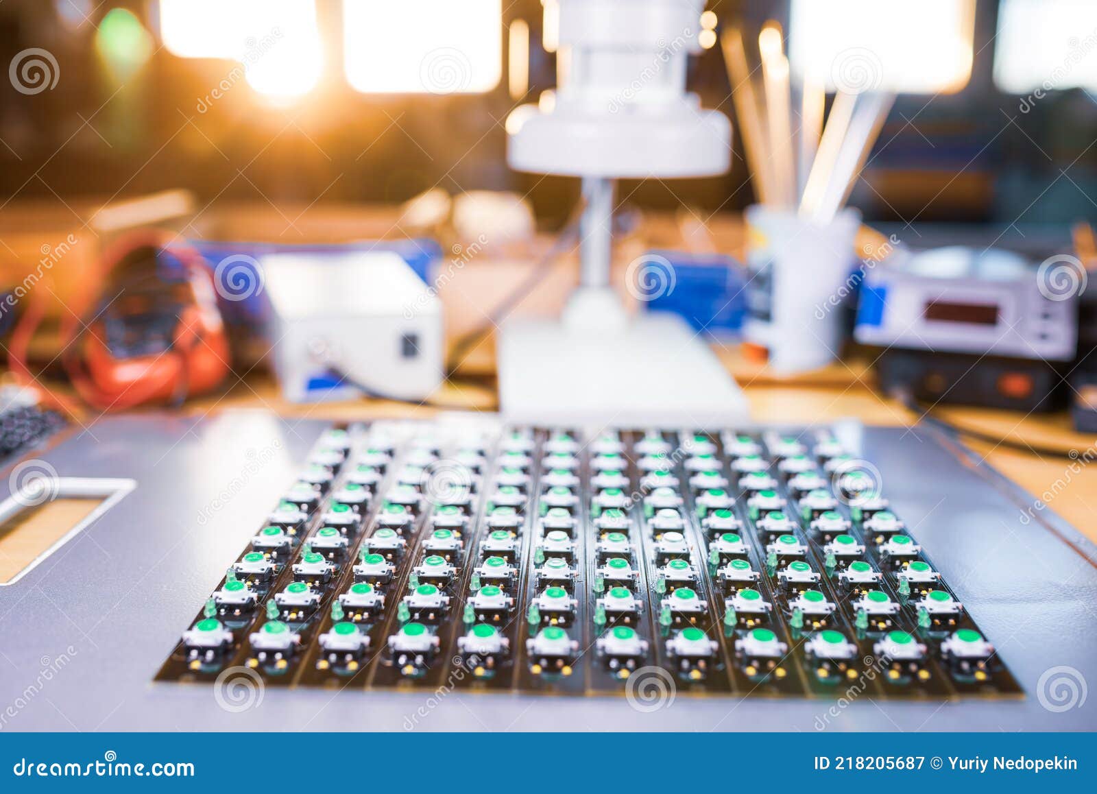 Panel of LED Light Indicators is in the Production Stock Image - Image ...
