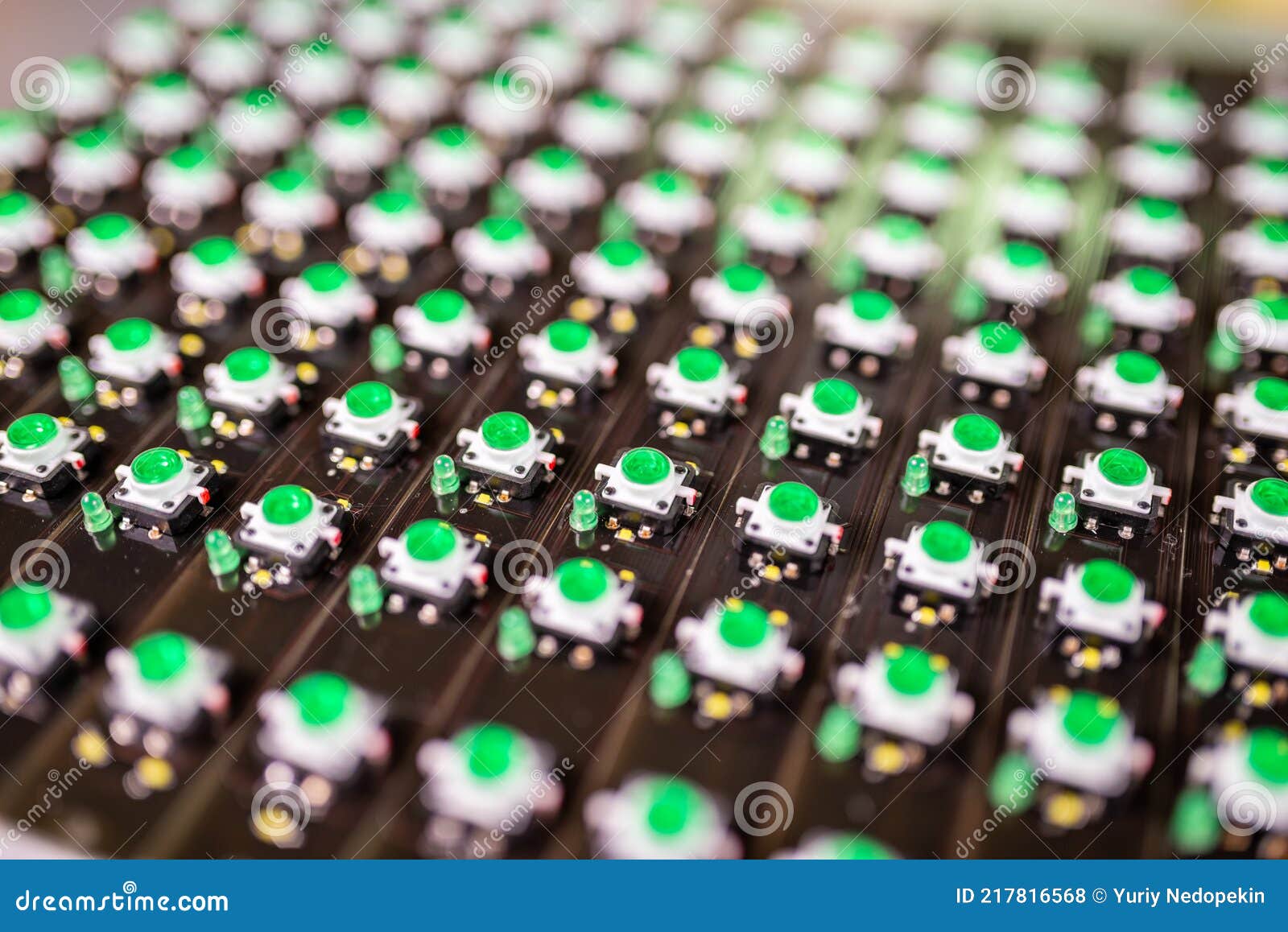 Panel of LED Light Indicators is in the Production Stock Photo - Image ...