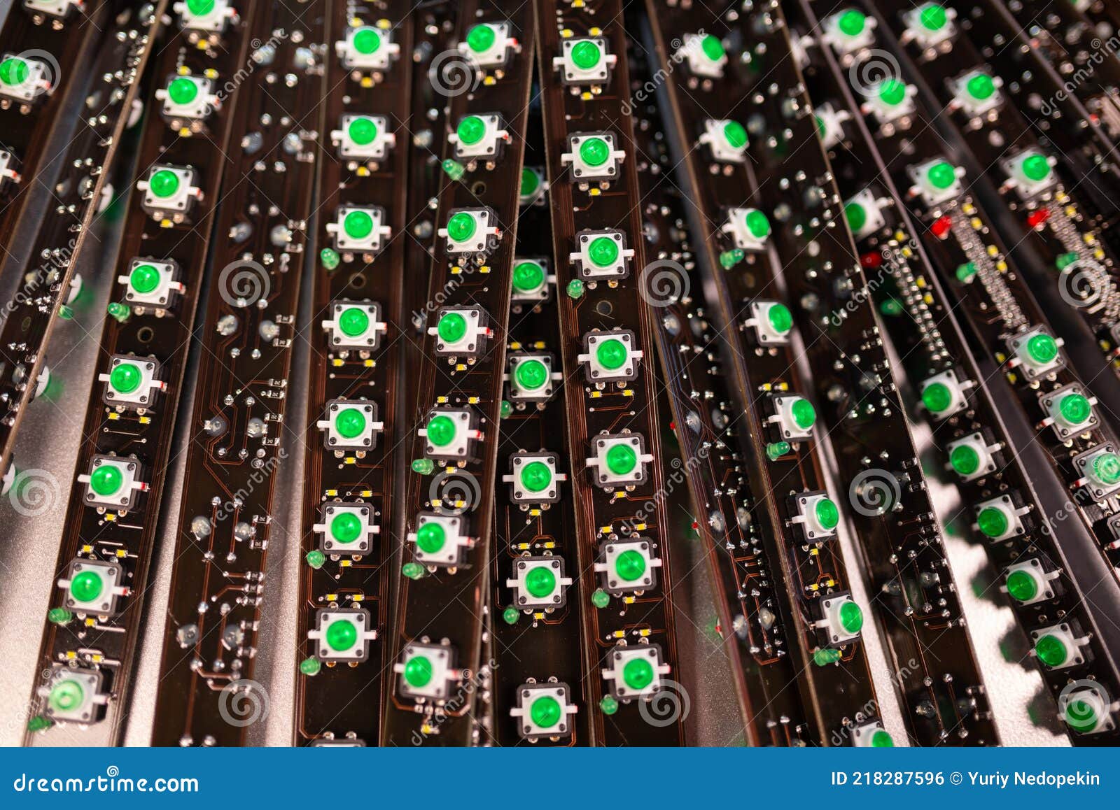 Panel of LED Light Indicators is in the Production Stock Photo - Image ...