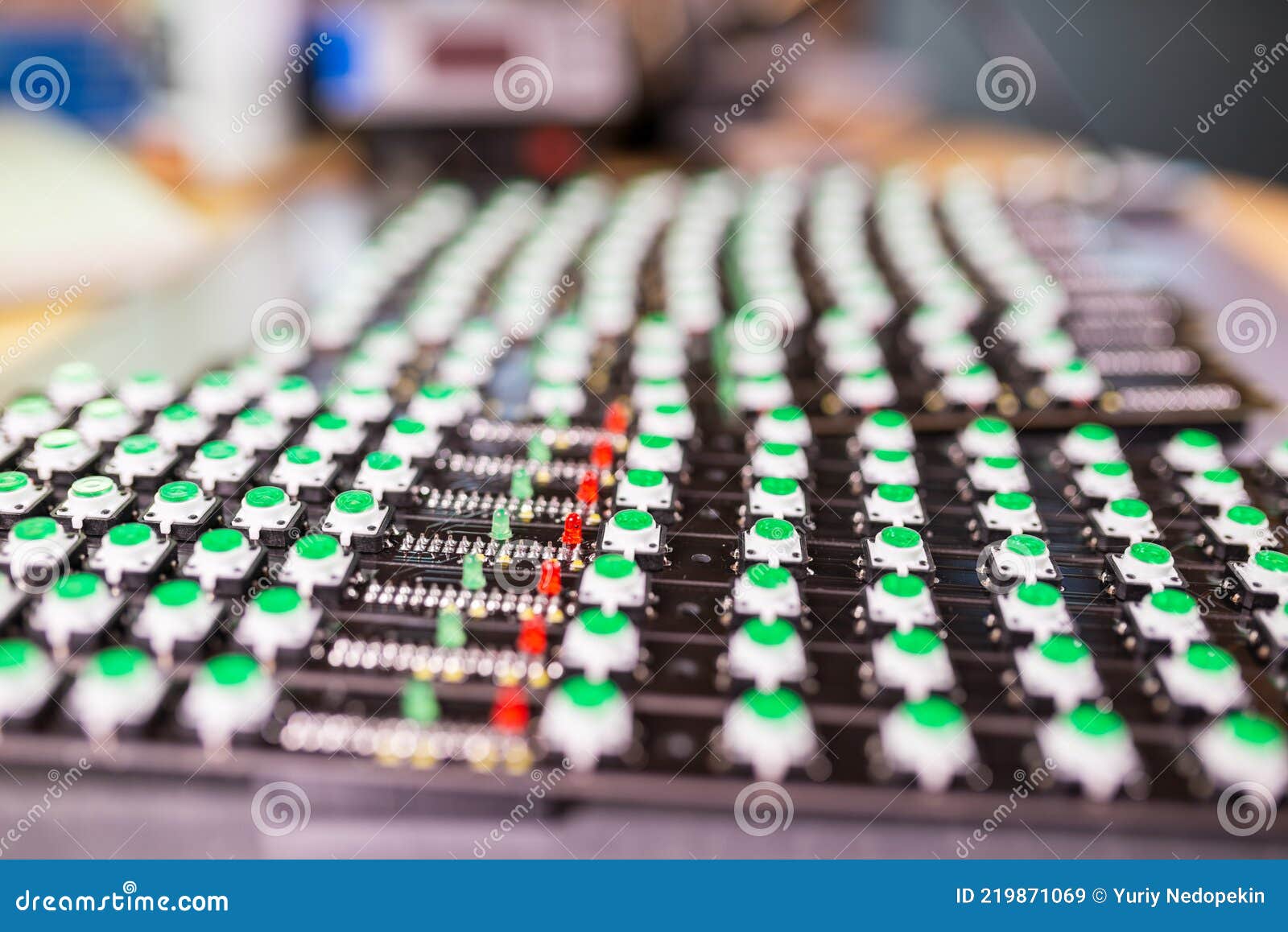 Panel of LED Light Indicators is in the Production Stock Image - Image ...