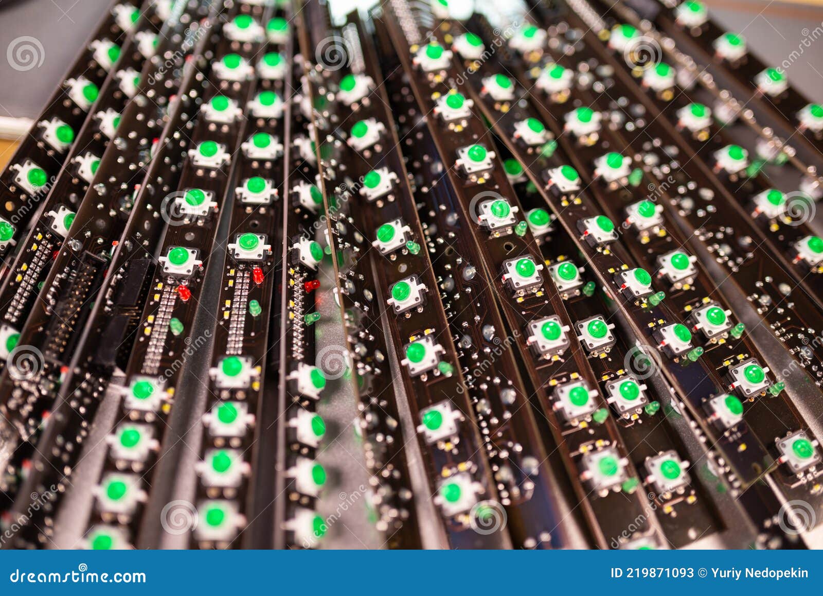 Panel of LED Light Indicators is in the Production Stock Image - Image ...