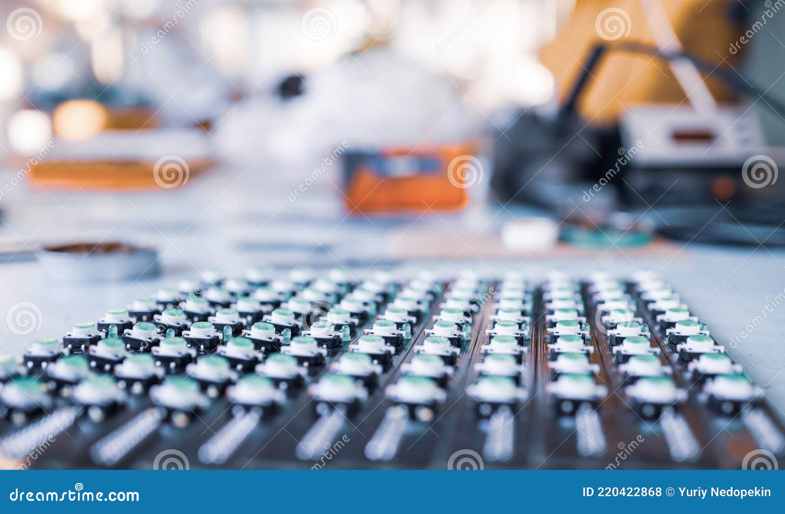 Panel of LED Light Indicators is in the Production Stock Photo - Image ...