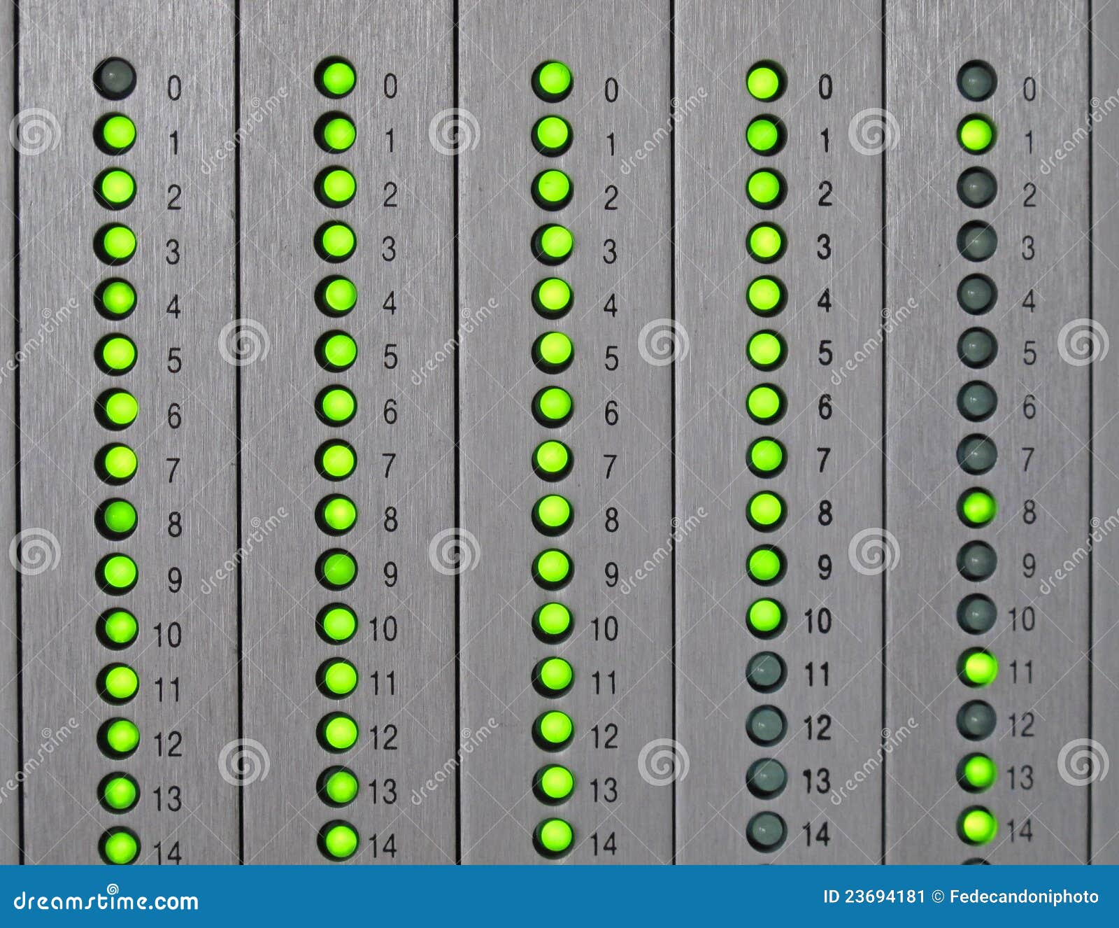 Panel with Led Lights Green Stock Image - Image of commands, appliance ...