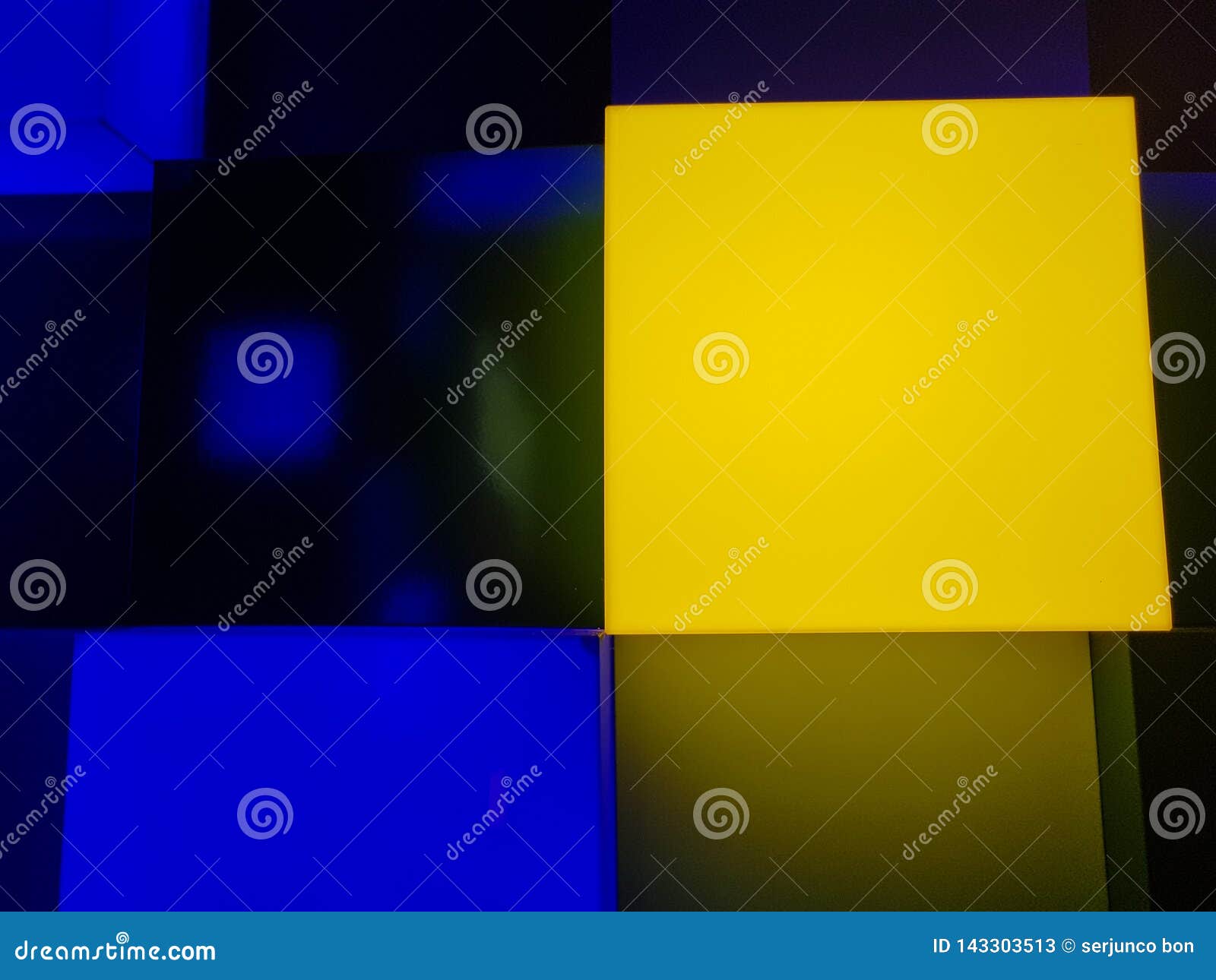 Panel of Luminous Squares in Different Colours Stock Image - Image of ...