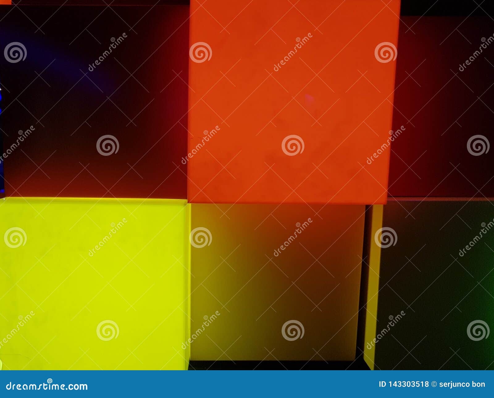 Panel of Luminous Squares in Different Colours Stock Photo - Image of ...
