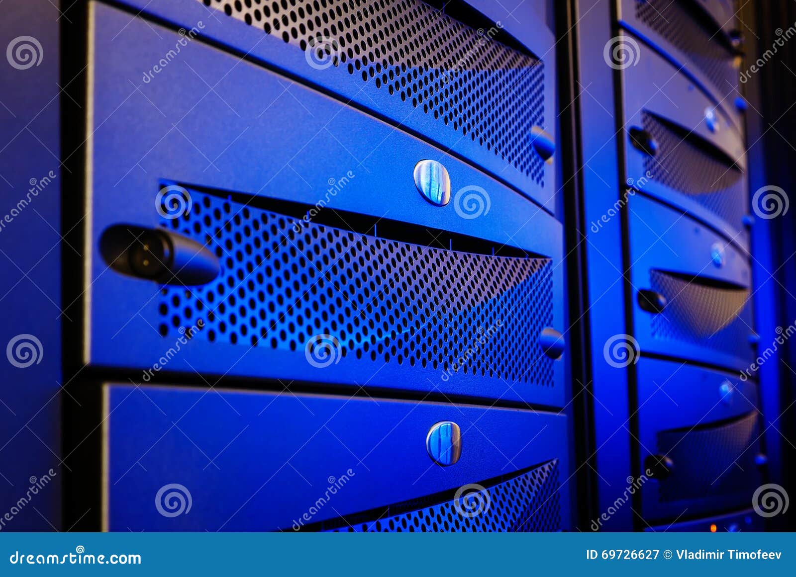 Panel Mainframe Closeup Blue Blur Server Room Stock Image - Image of ...