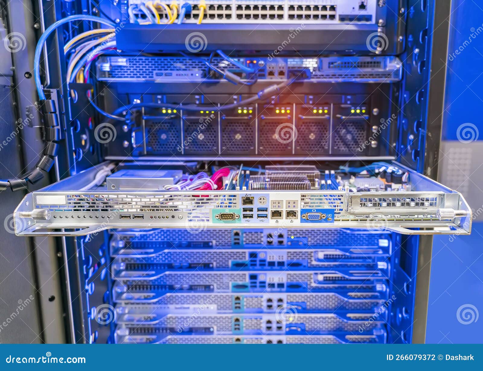 Panel of Mainframe of Modern Servers in Data Center Photo stock - Image ...