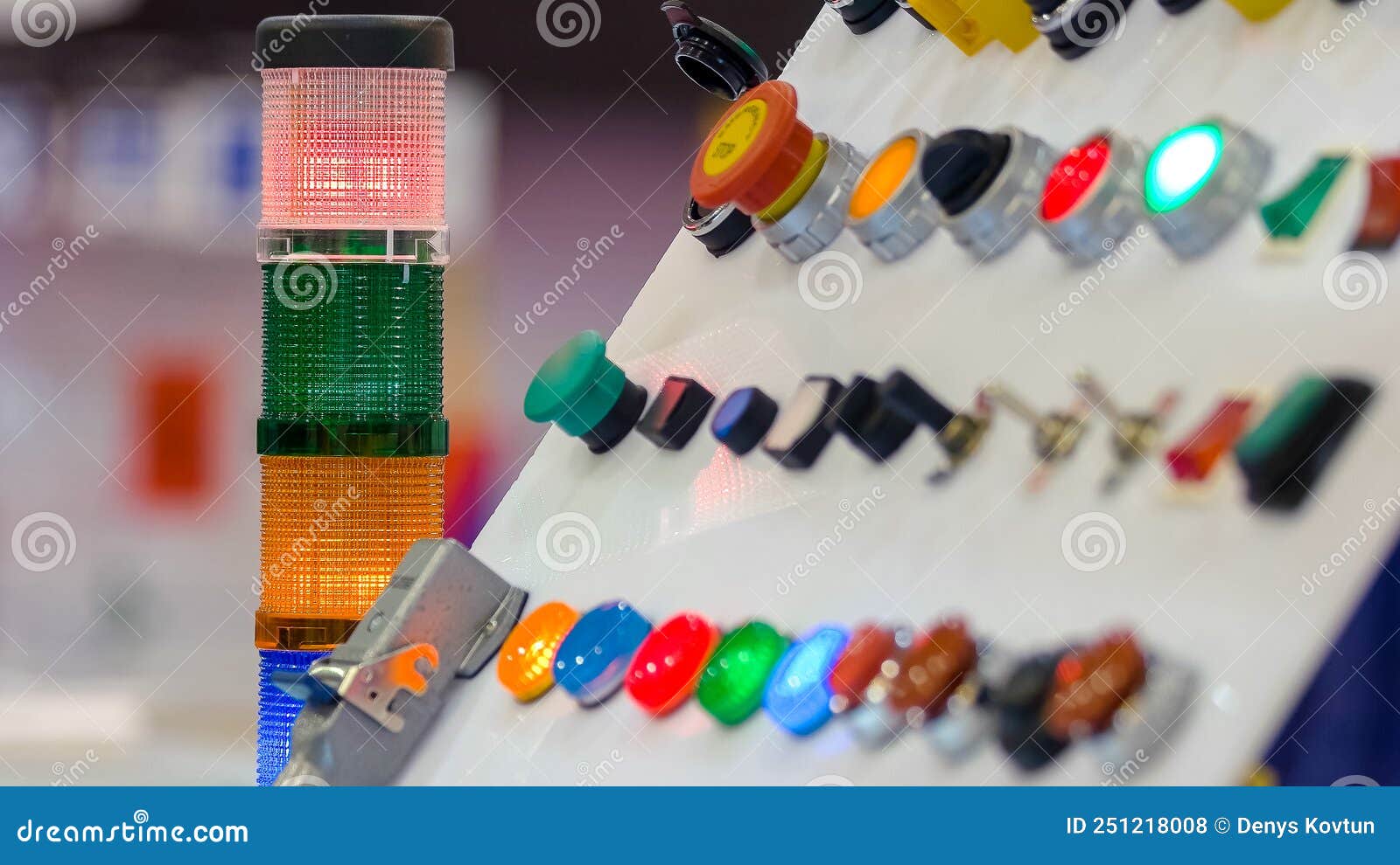 Panel of Many Colored Diode Lights and Buttons. Stock Photo - Image of ...