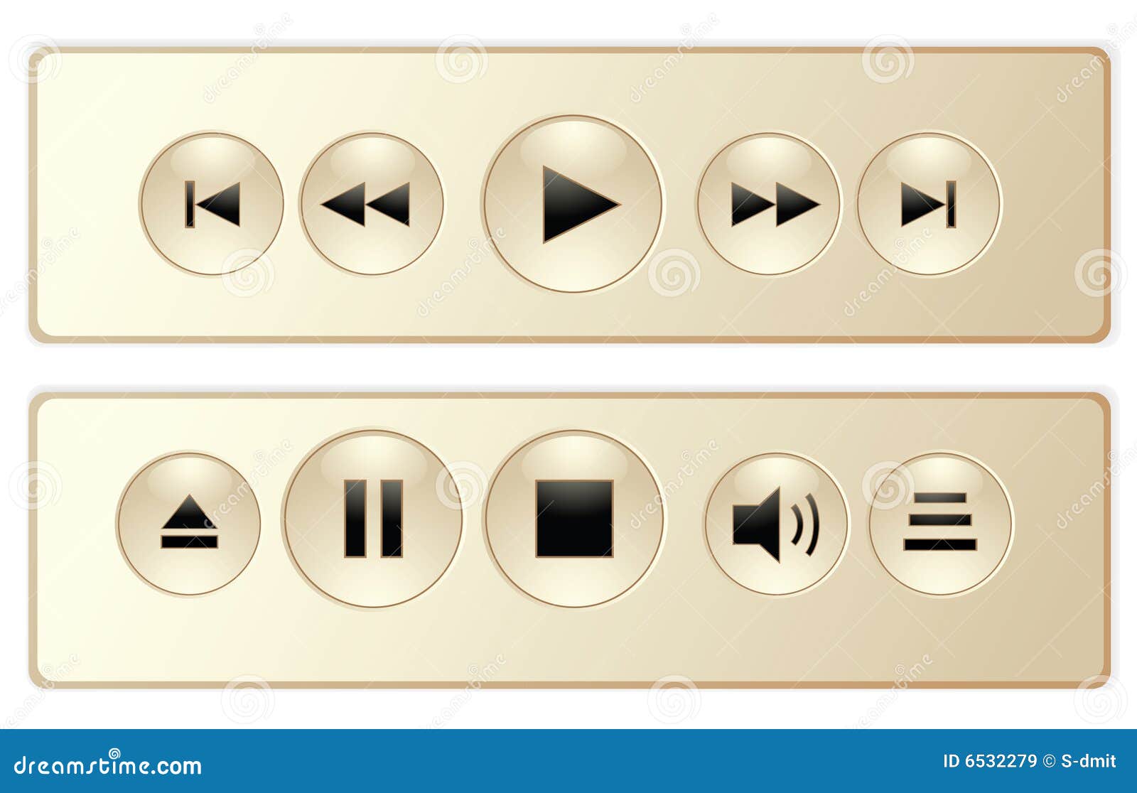 Panel for media player stock vector. Illustration of power - 6532279