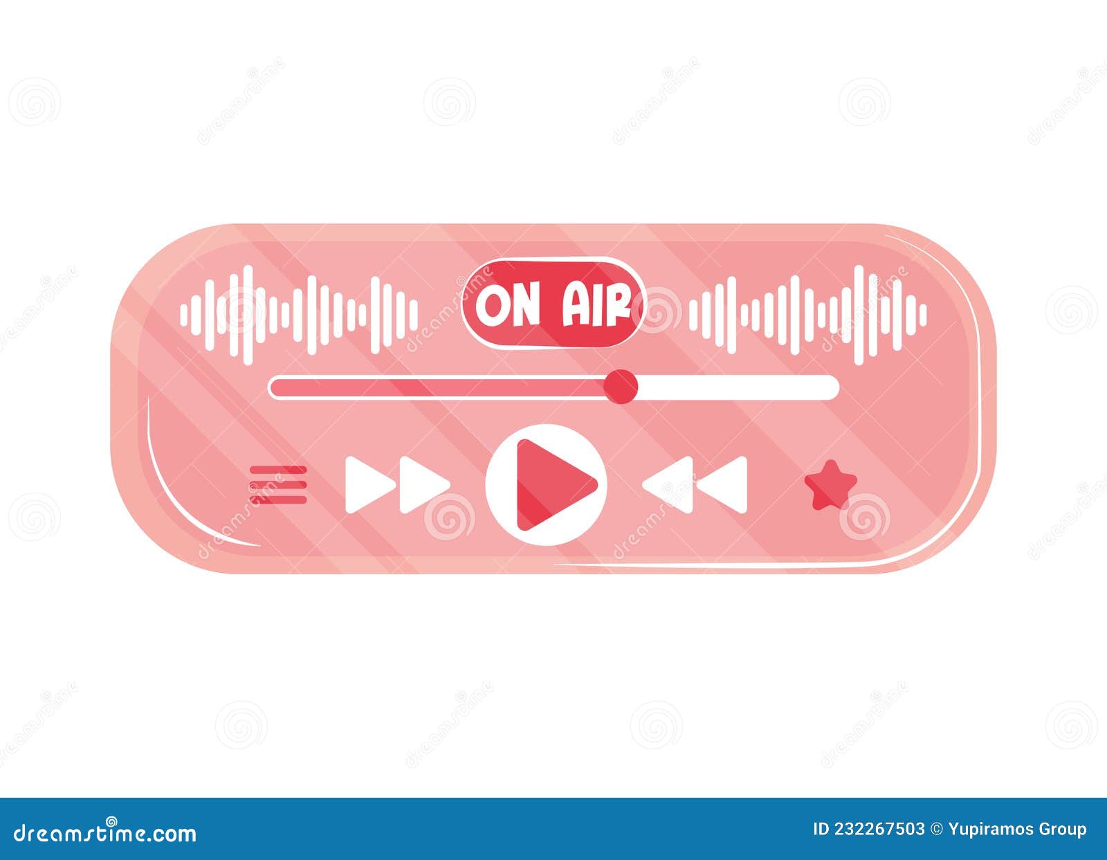Panel for media player stock vector. Illustration of pause - 232267503