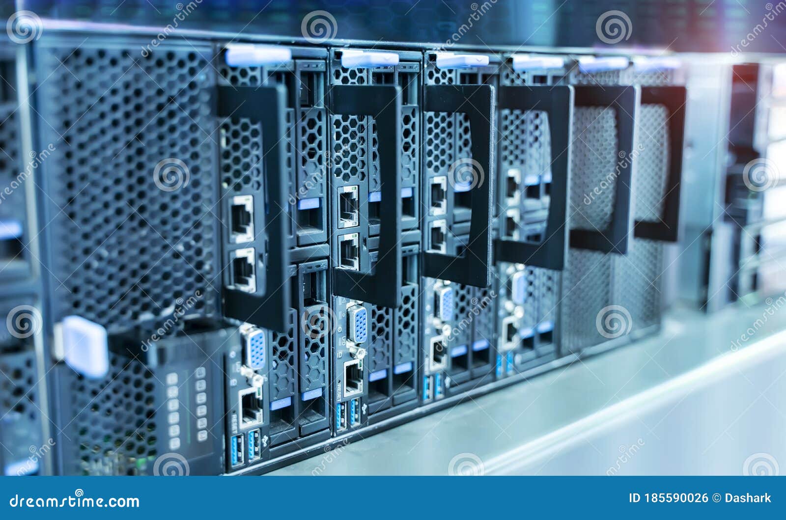 Panel Modern Servers in the Data Center Stock Photo - Image of computer ...