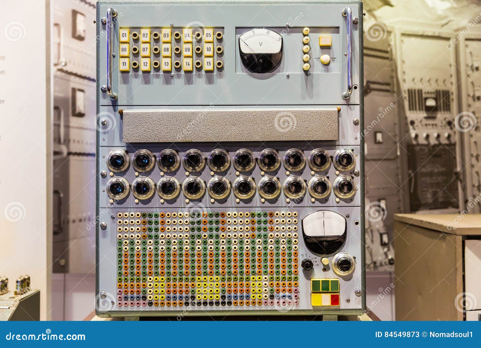 Panel of Old Calculating Machine Stock Image - Image of board, operator ...