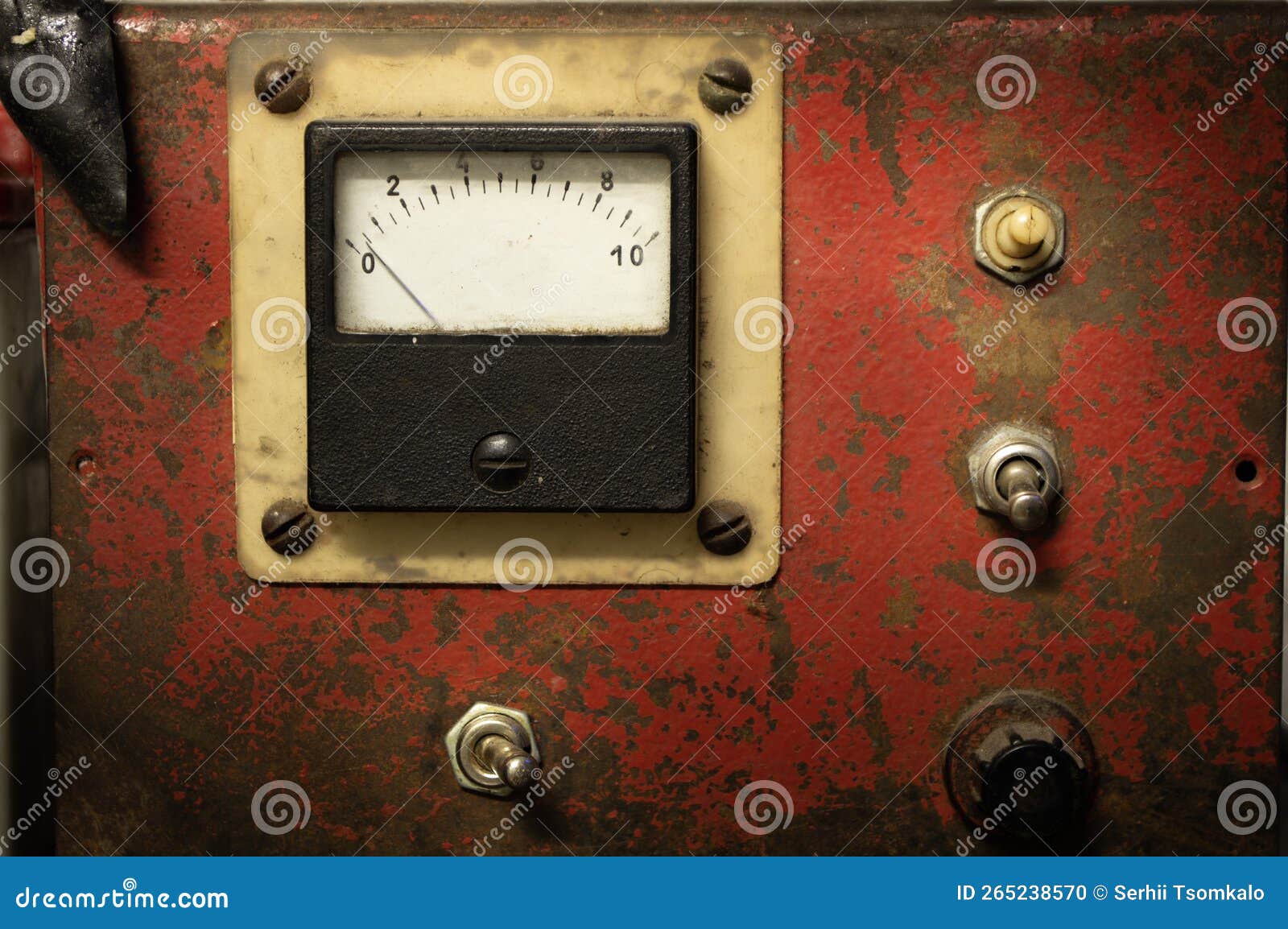 Panel of an Old Measuring Instrument Stock Photo - Image of button ...