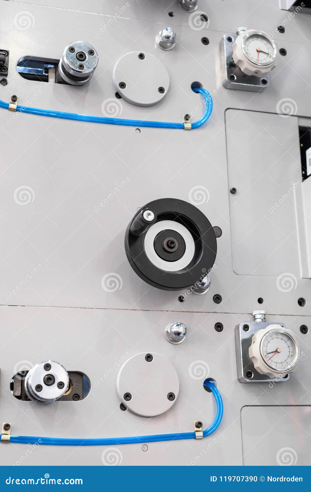 The Panel of the Printing Press. Fragment of the Drive Shaft Unit Stock ...