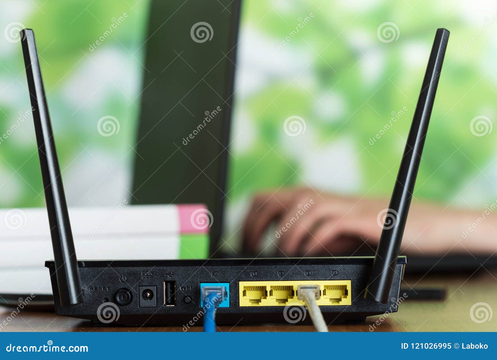 Panel of Router, Connect Internet Cable and Equipment Stock Image ...