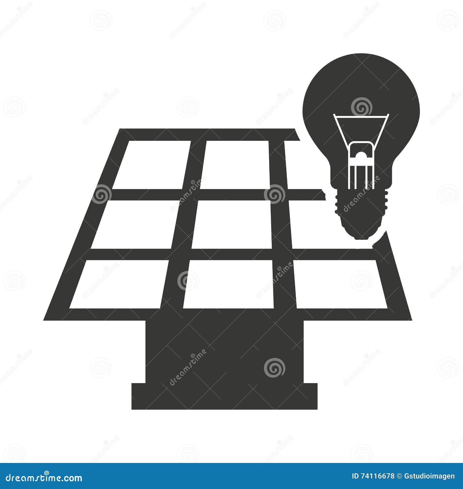Panel Solar with Bulb Isolated Icon Design Stock Illustration ...