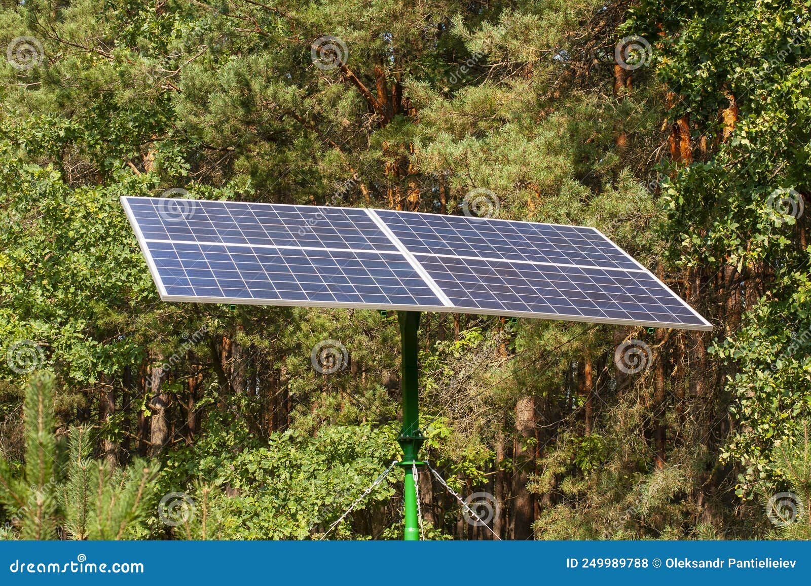 Panel solar en el bosque foto de archivo. Imagen de electricidad ...