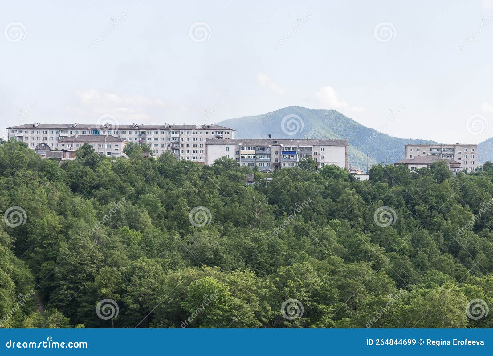 Panel Soviet Houses on the Slopes of the Hills. Stock Image - Image of ...
