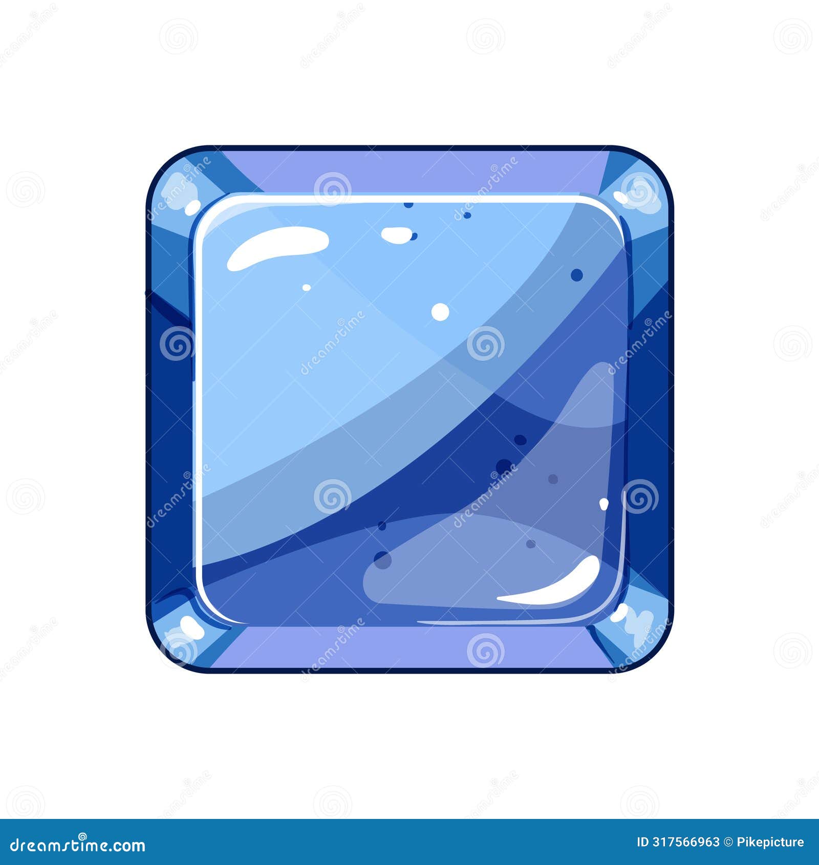 Panel Square Game Button Cartoon Vector Illustration Stock Vector ...