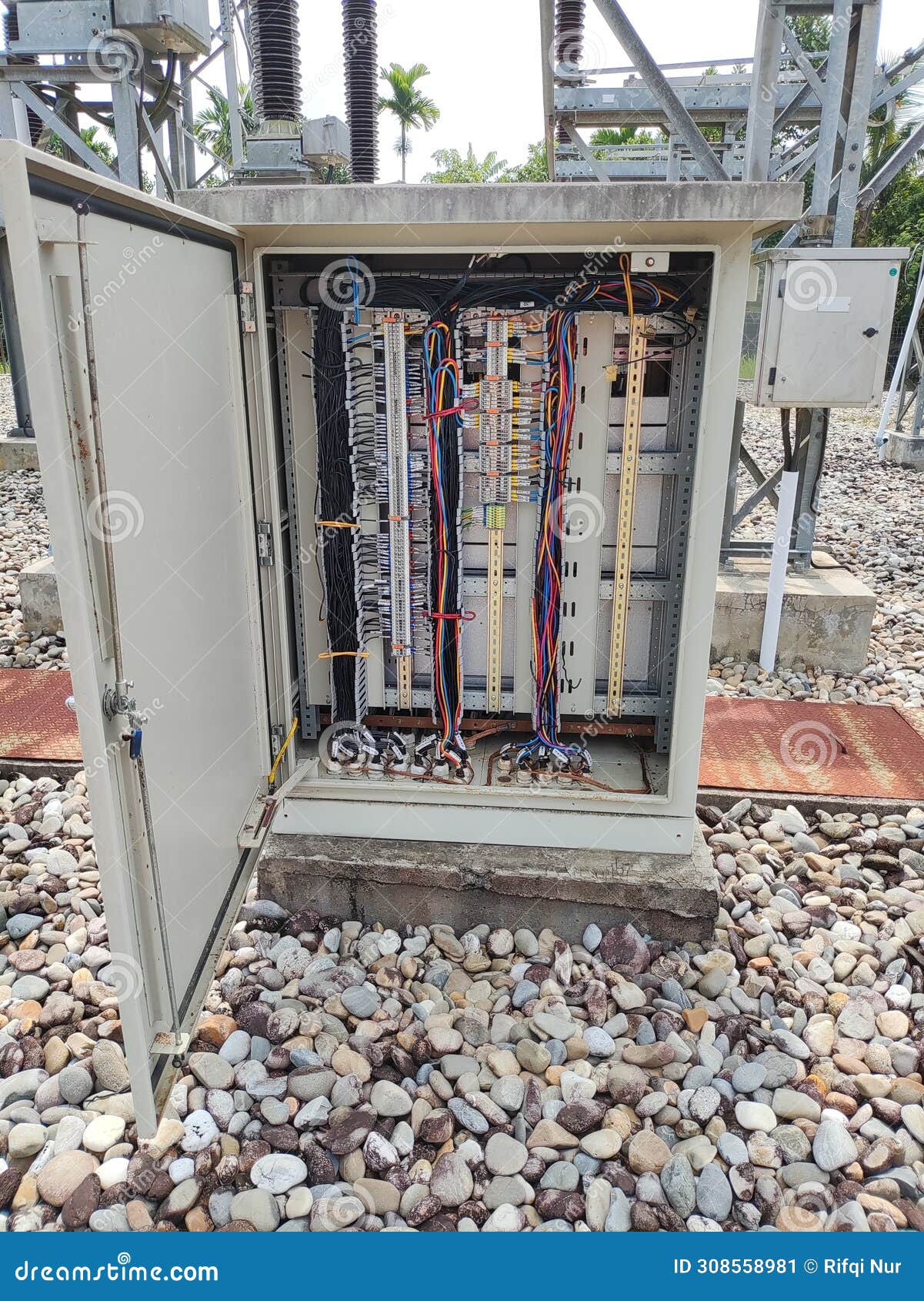 Panel on substation stock image. Image of electricity - 308558981