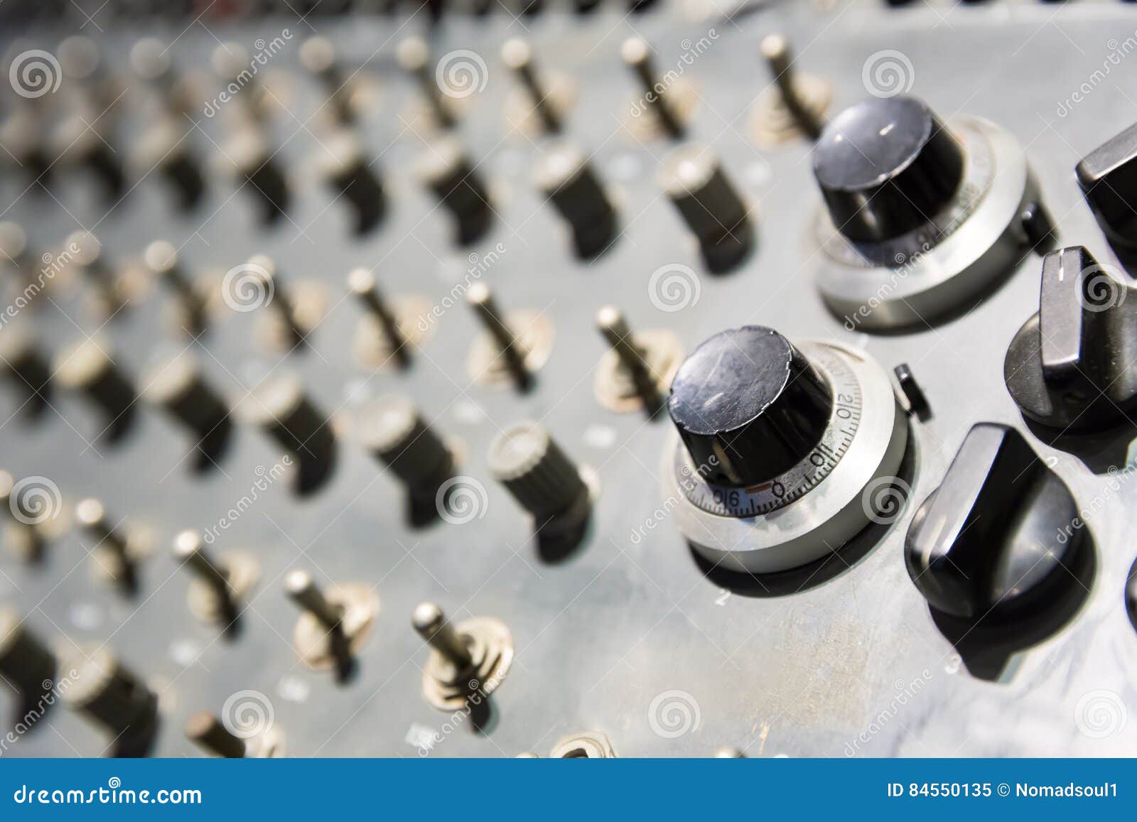 Panel with Switchers and Buttons Closeup Stock Image - Image of ...