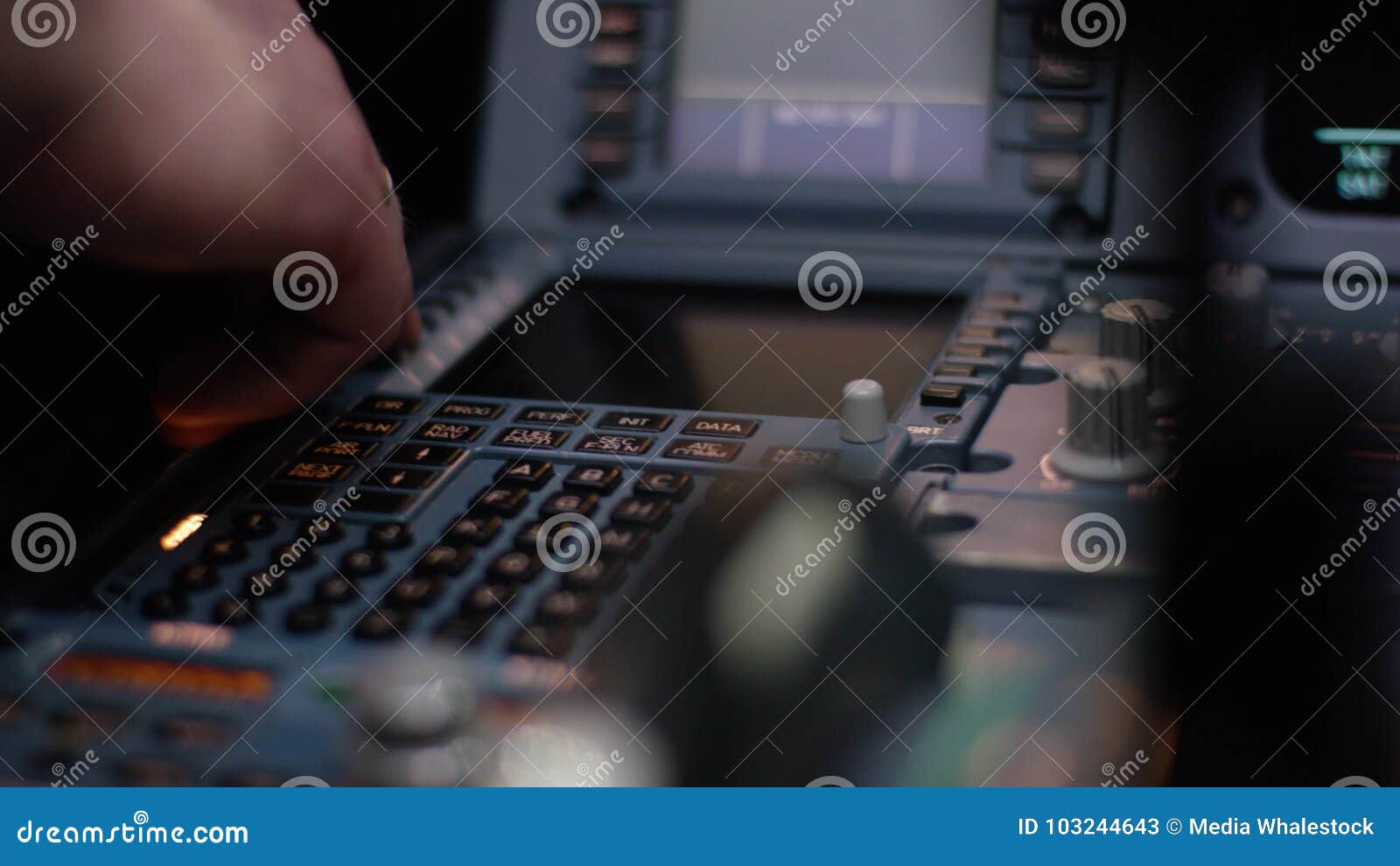 Panel of Switches on an Aircraft Flight Deck. Autopilot Control Element ...