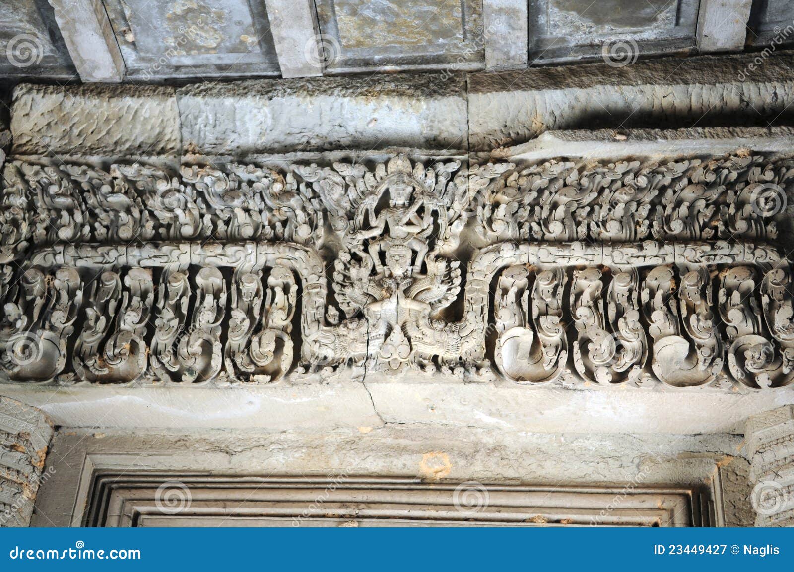 Panel on the Temple Entrance Stock Image - Image of antiquated, asian ...