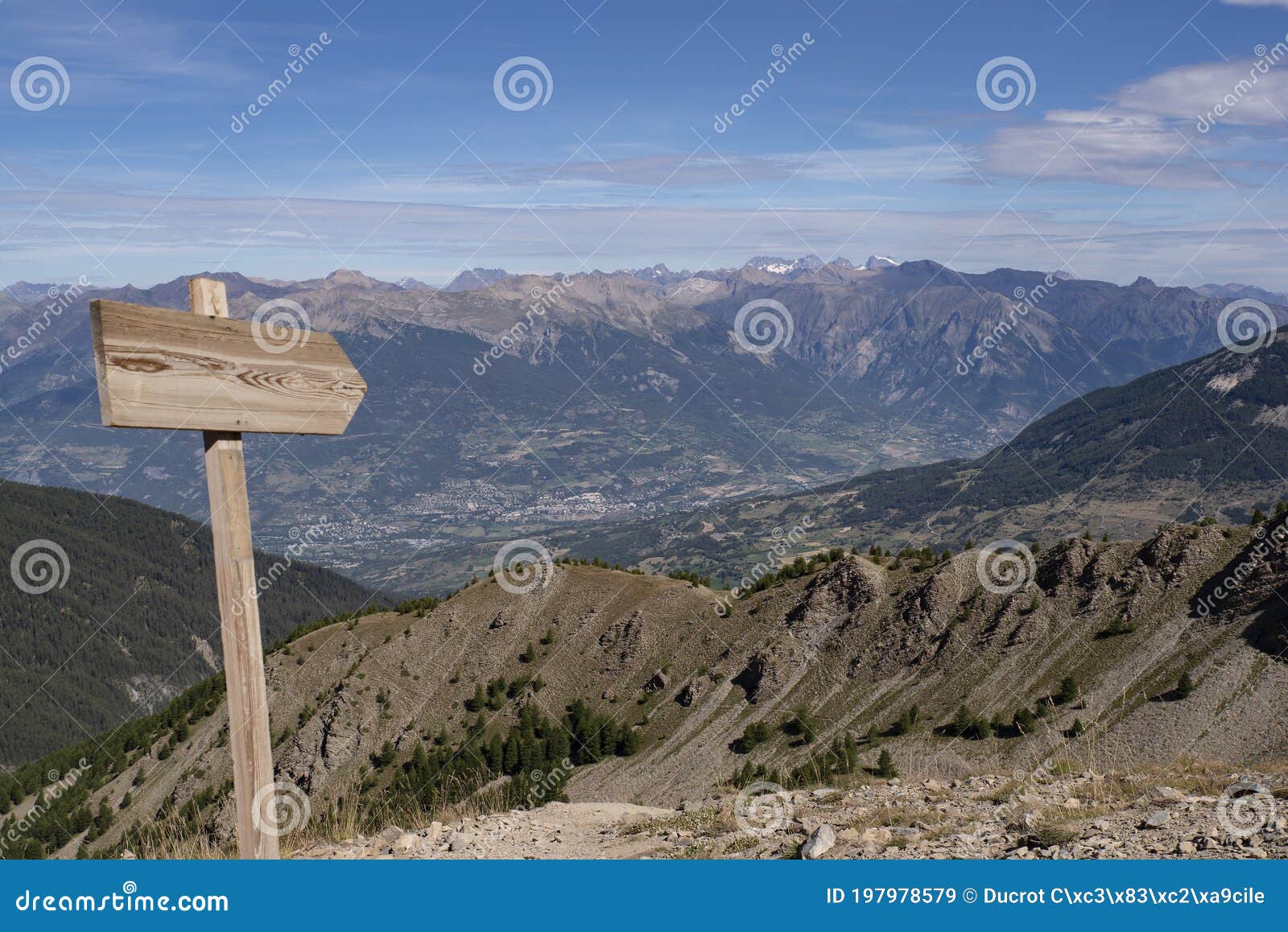 Panel at the Top of a Mountain in the Alps Stock Image - Image of ...
