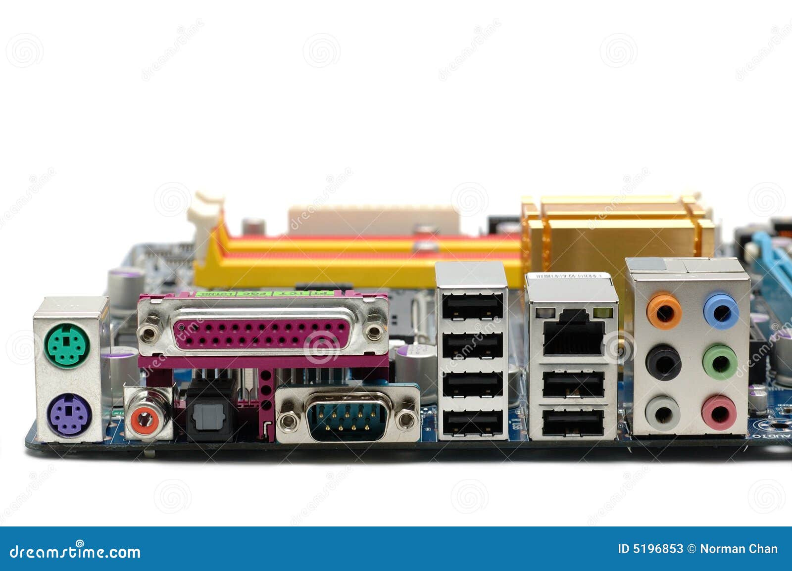 Panel Trasero De La Placa Madre Fotos de archivo - Imagen: 5196853