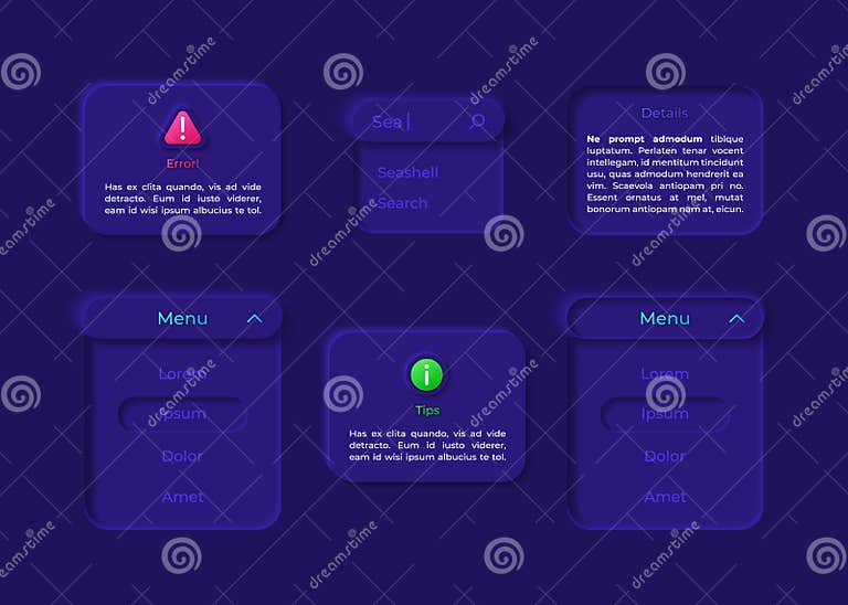 Panel UI elements kit stock vector. Illustration of design - 198142902