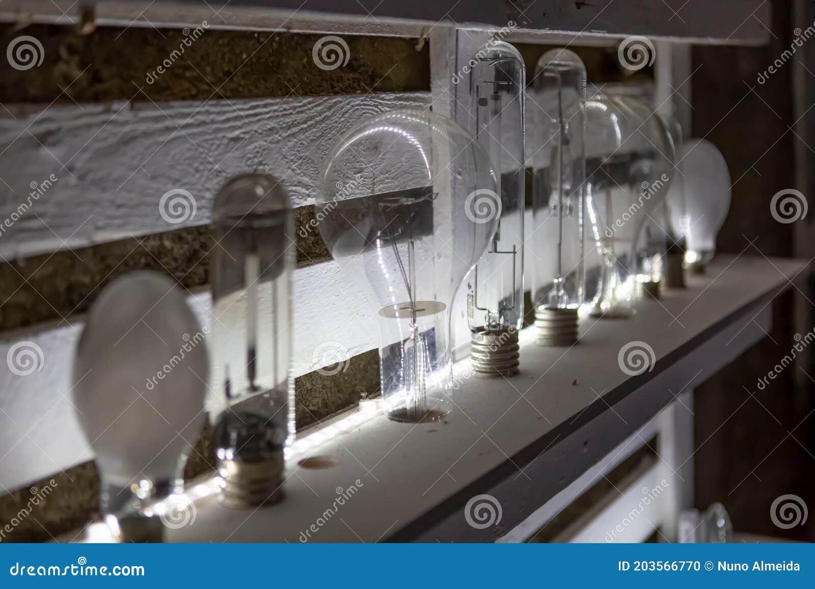 Panel View with Various Types of Electric Lamp, Led Light To Illuminate ...