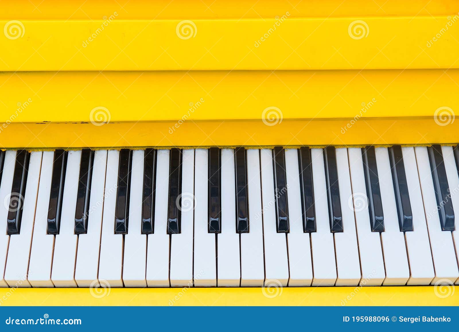 Panel with Yellow Piano Keys with Top View Stock Photo - Image of ...