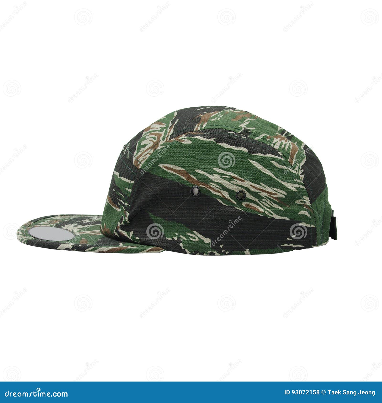 5 Panels Camo Jockey Camper Cap Side View Stock Photo - Image of color ...