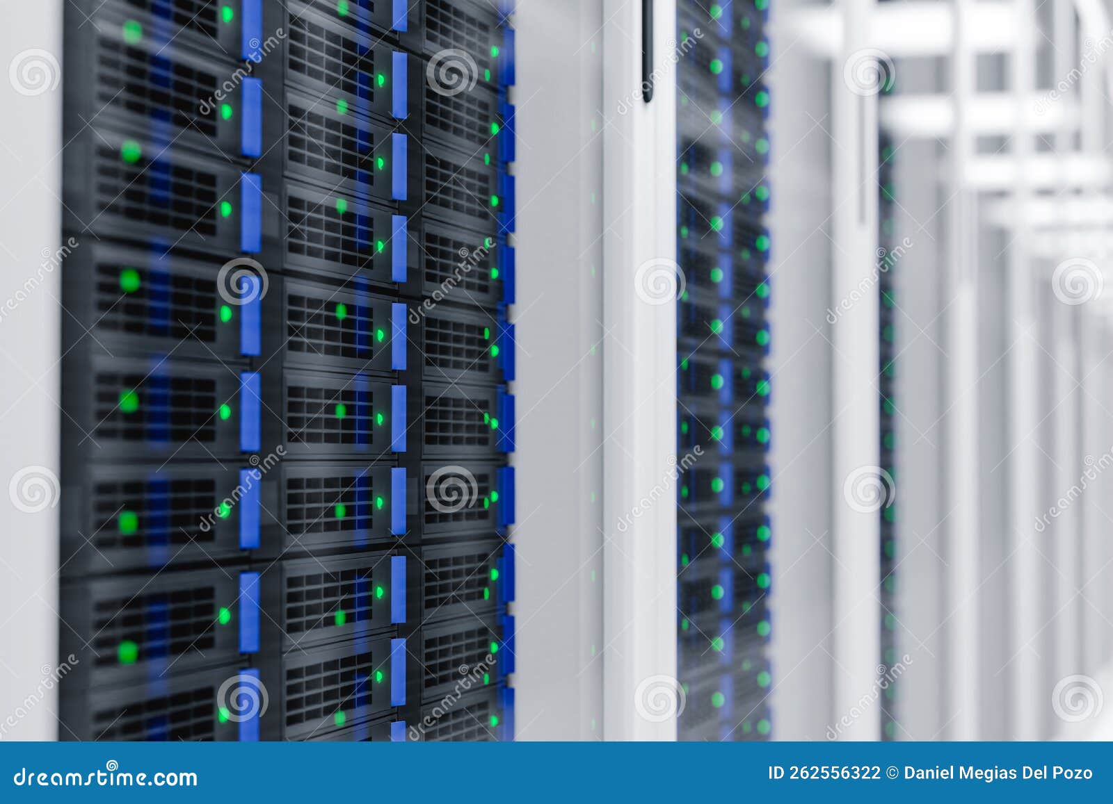 Panels of a Data Center Server Room 3d Render Stock Illustration ...