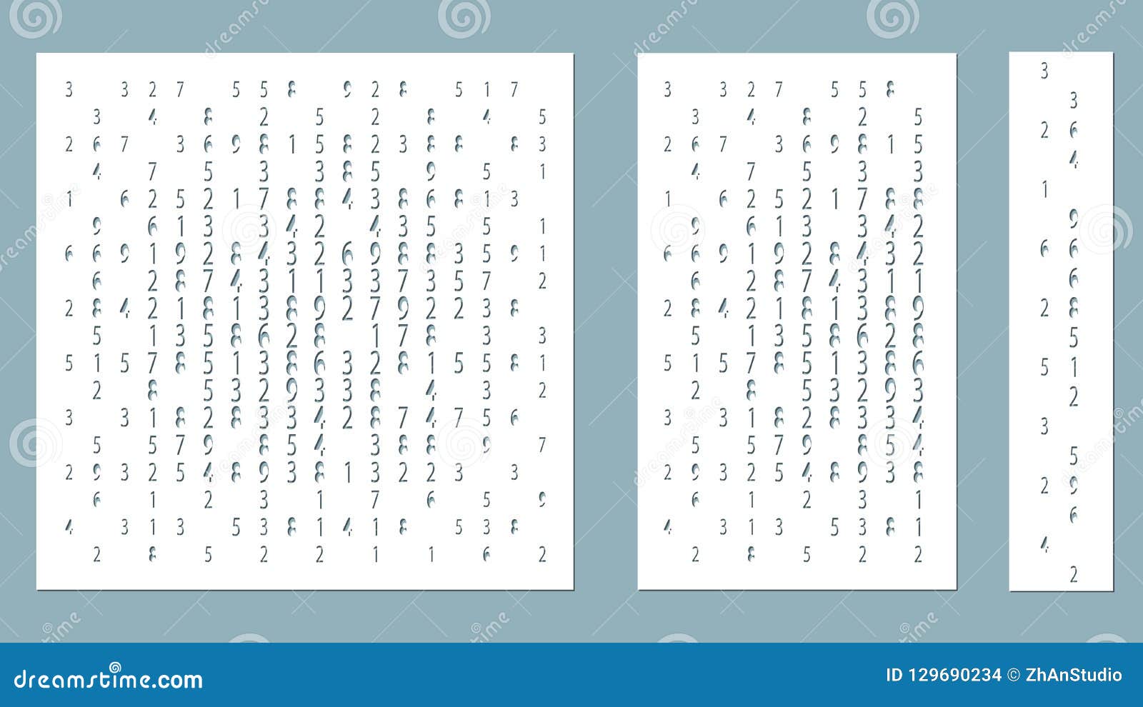 Panels for Decoration of Decorative Surfaces, with Numbers. Vector ...