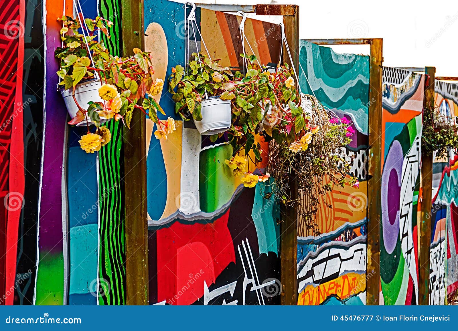 Panels Painted with Graffiti Stock Illustration - Illustration of ...